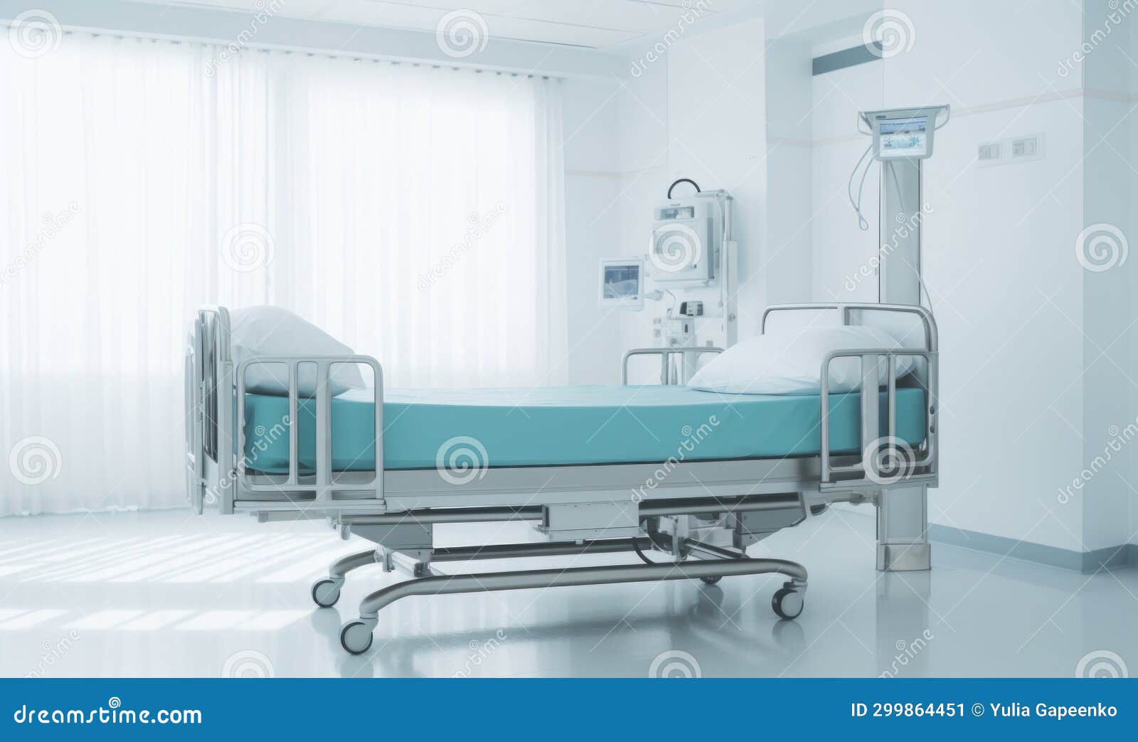 Hospital Room View of an Empty Room with Hospital Bed Stock Image ...