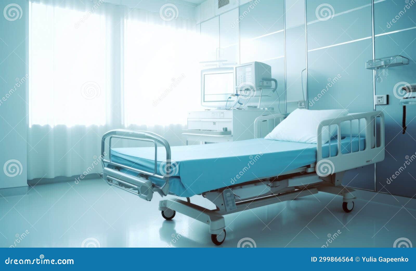 Hospital Room View of an Empty Room with Hospital Bed Stock Photo ...