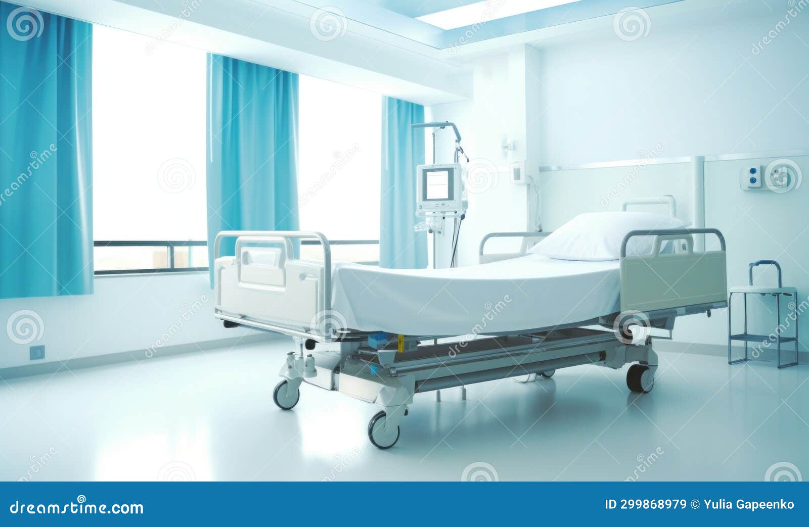 Hospital Room View of an Empty Room with Hospital Bed Stock Image ...