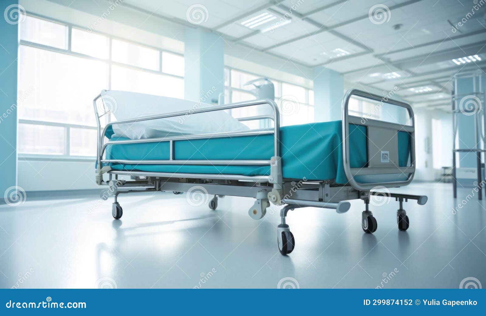 Hospital Room View of an Empty Room with Hospital Bed Stock Photo ...