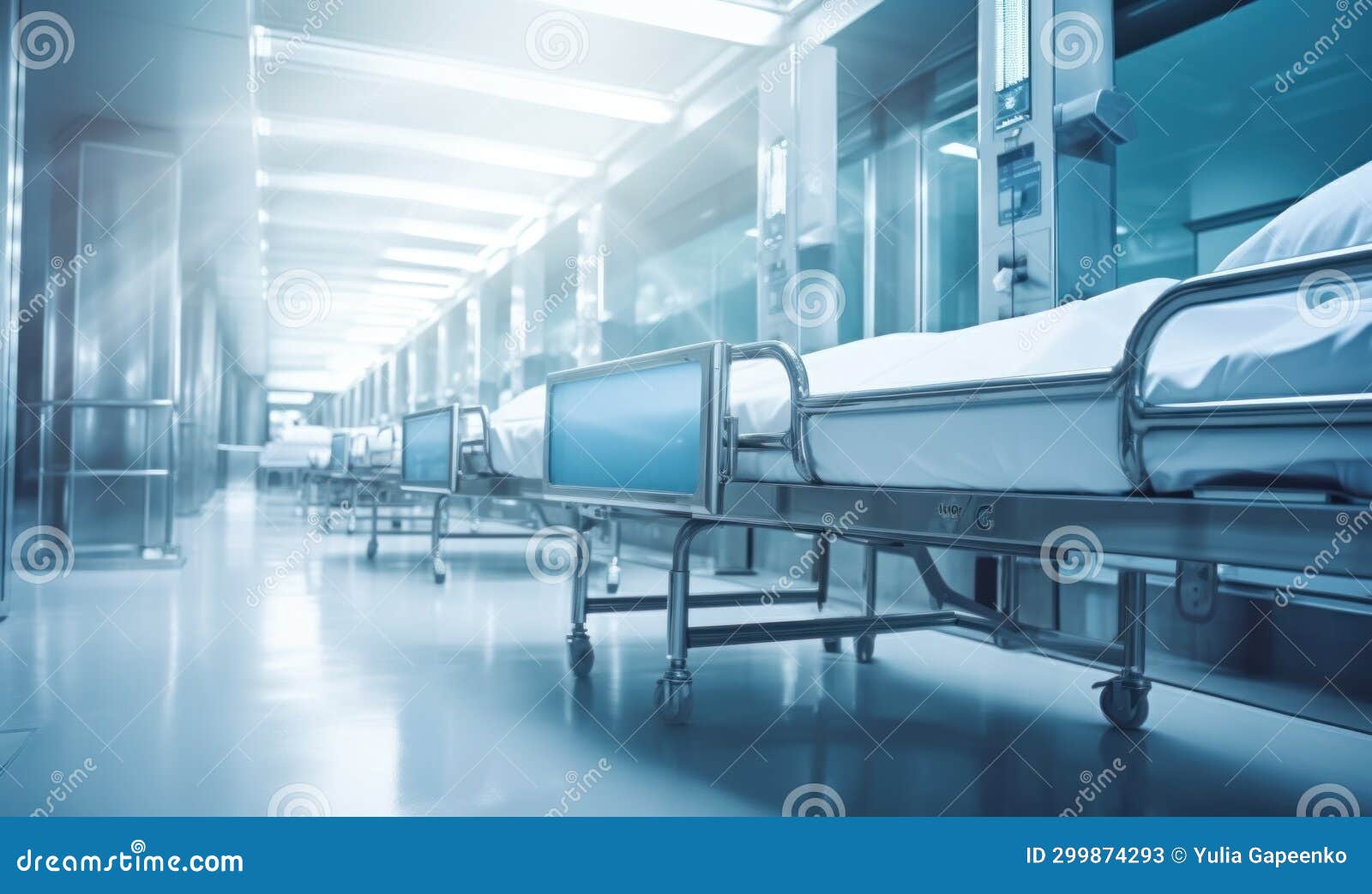 Hospital Room View of an Empty Room with Hospital Bed Stock Image ...