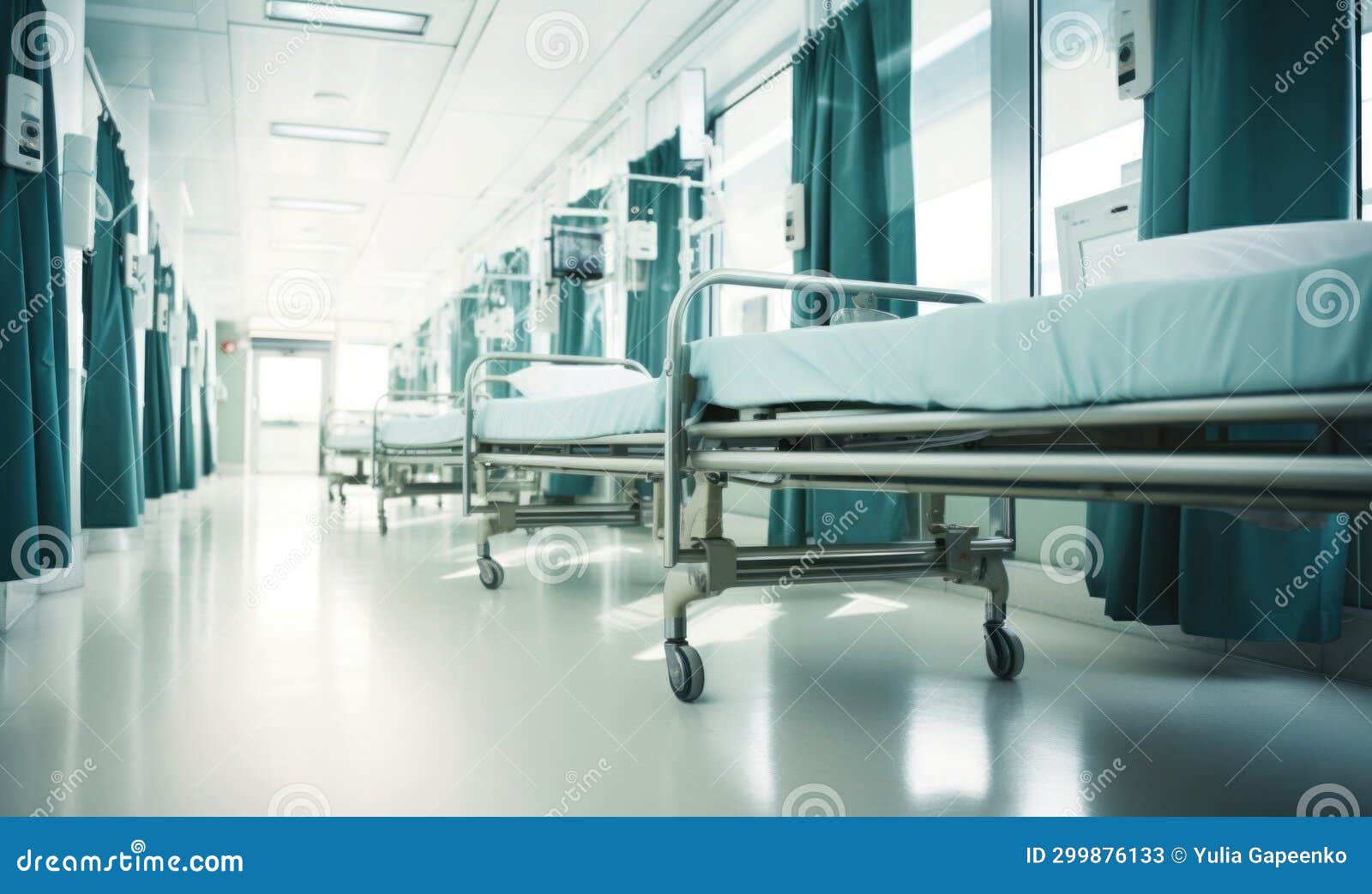 Hospital Room View of an Empty Room with Hospital Bed Stock Image ...