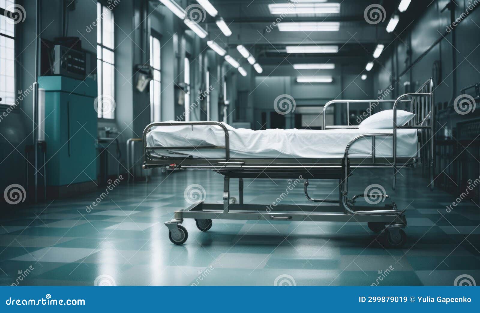 Hospital Room View of an Empty Room with Hospital Bed Stock Image ...