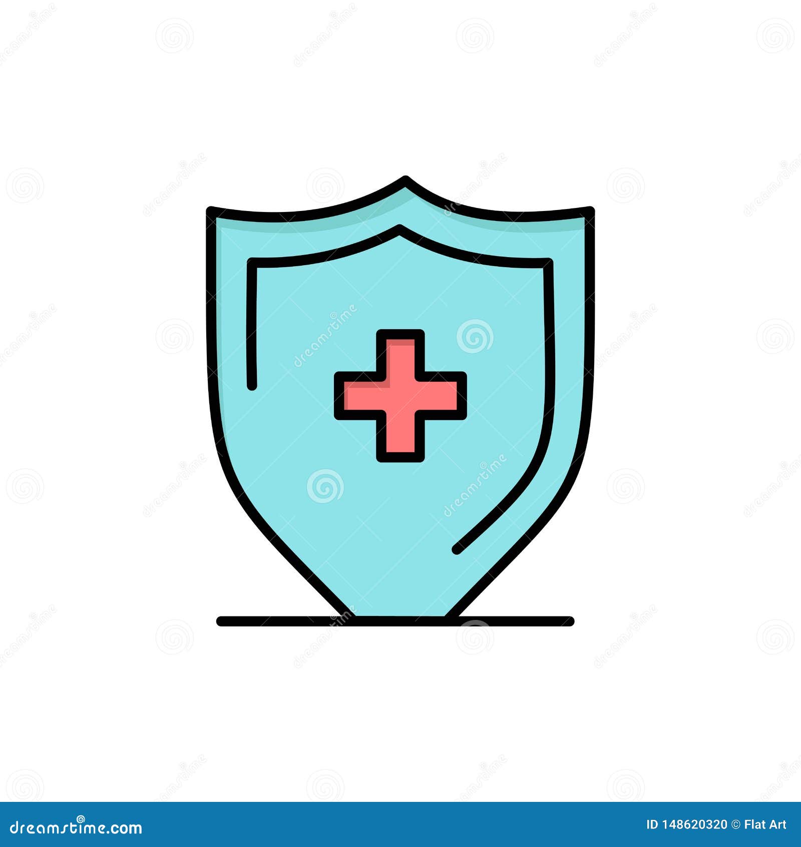 Hospital, Sign, Board, Shield Flat Color Icon. Vector Icon Banner ...
