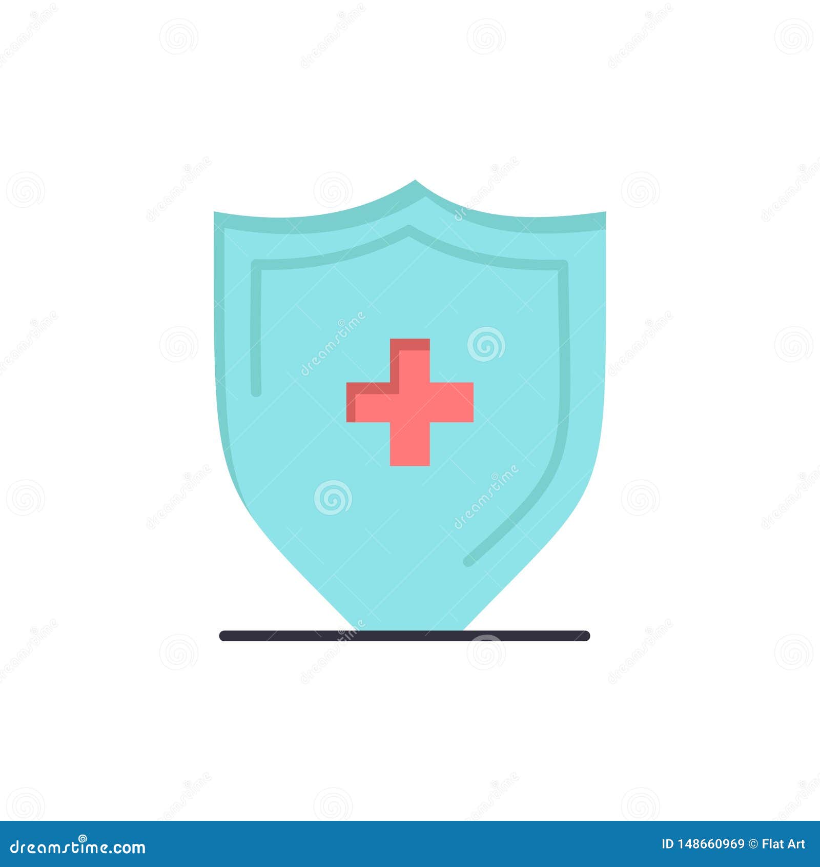 Hospital, Sign, Board, Shield Flat Color Icon. Vector Icon Banner ...