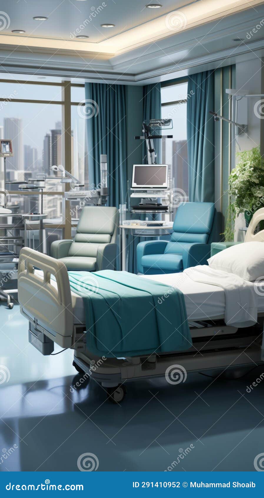 Hospital Space Includes Bed and Table, Providing Essentials for Patient ...