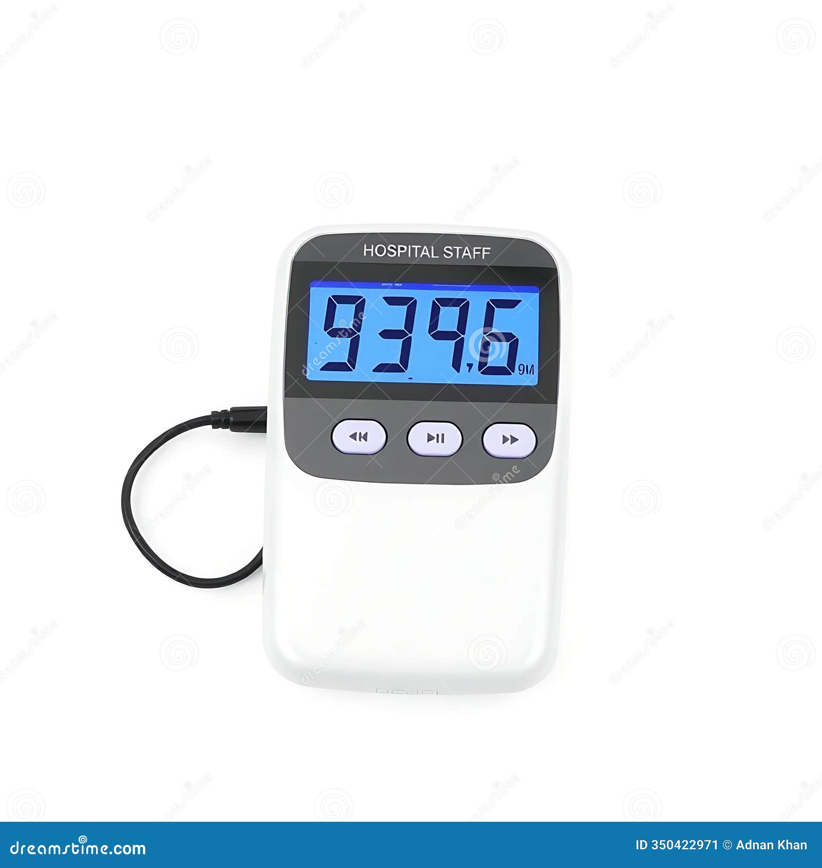 A Hospital Staff Pager Device with a Digital Display, Isolated on a ...