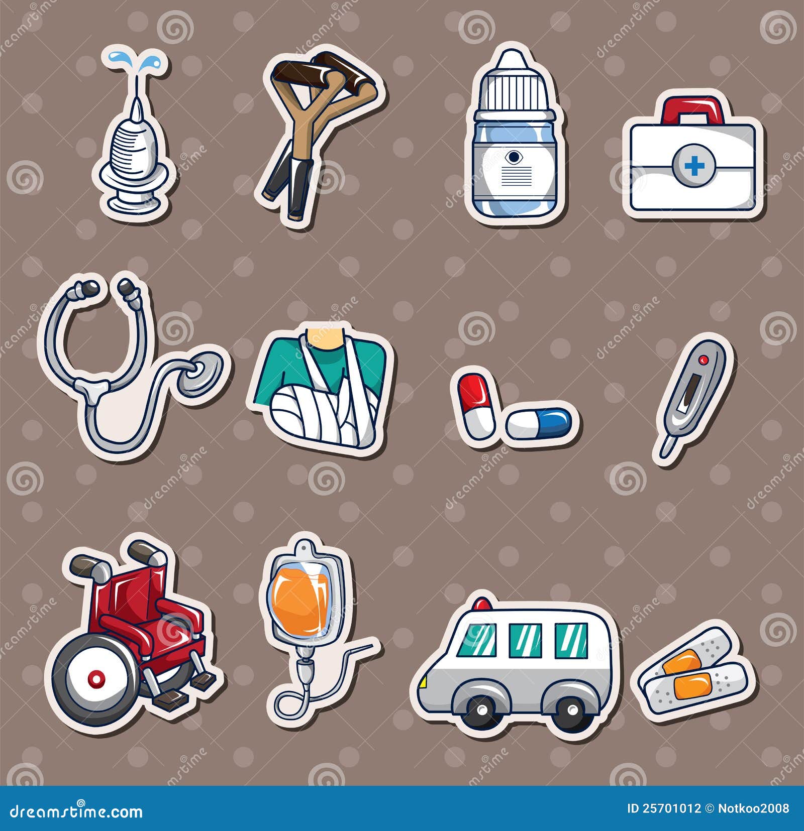 Hospital stickers stock vector. Illustration of medicine - 25701012