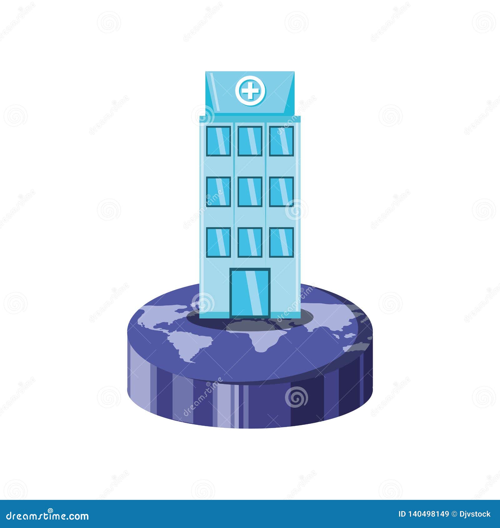 Hospital Structure with Planet Earth Stock Vector - Illustration of ...