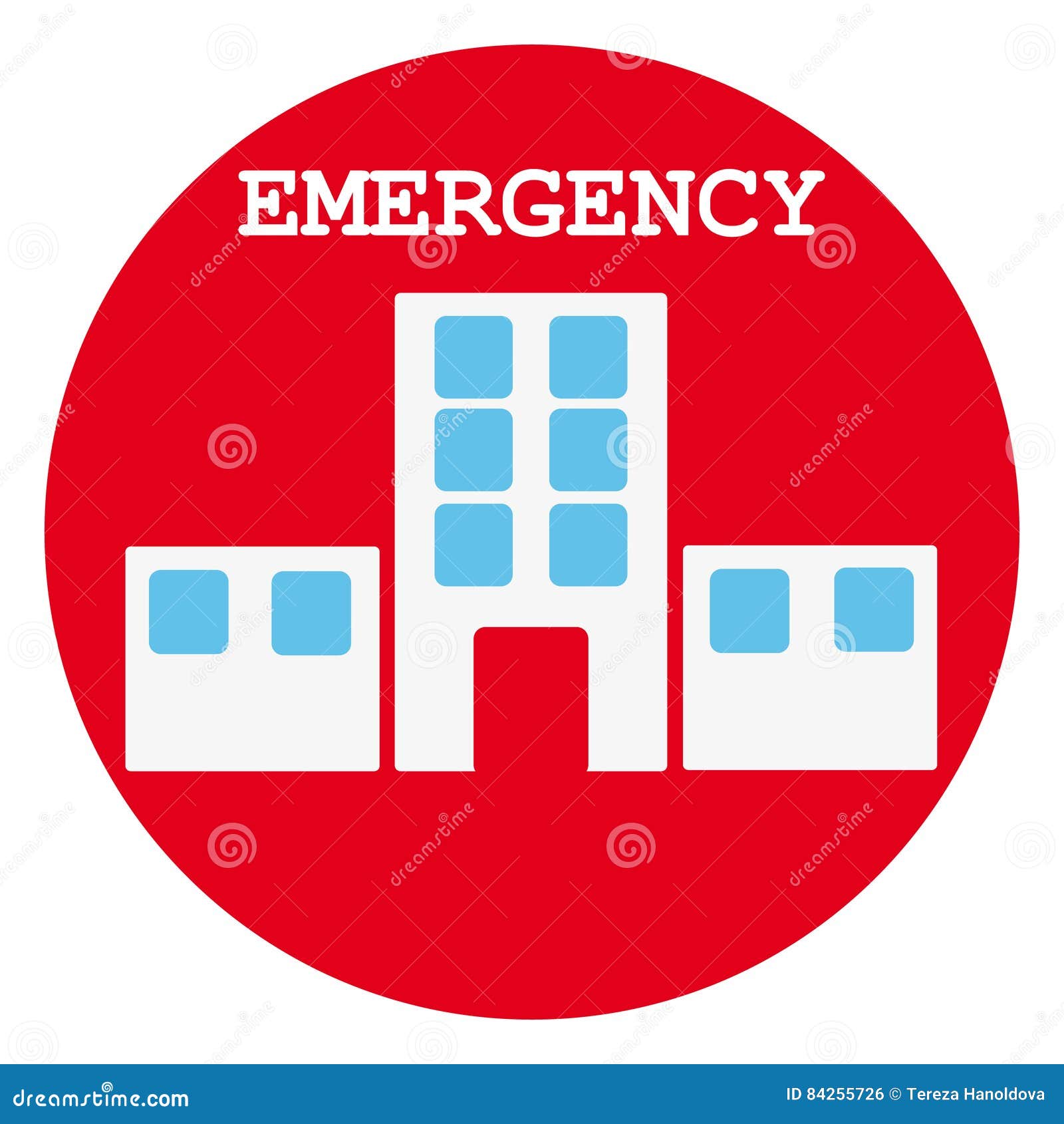 Hospital Symbol in Red Ring on White Background Stock Vector ...