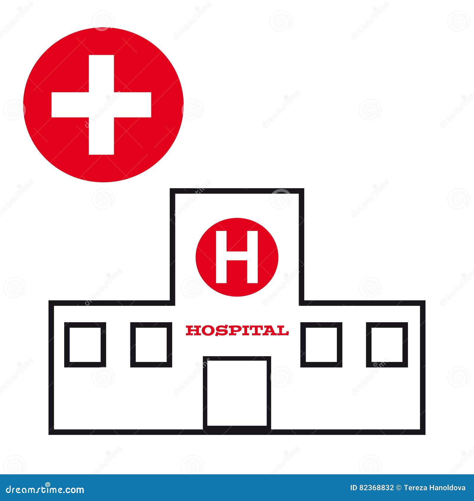 Hospital Symbol on White Background Stock Vector - Illustration of ...