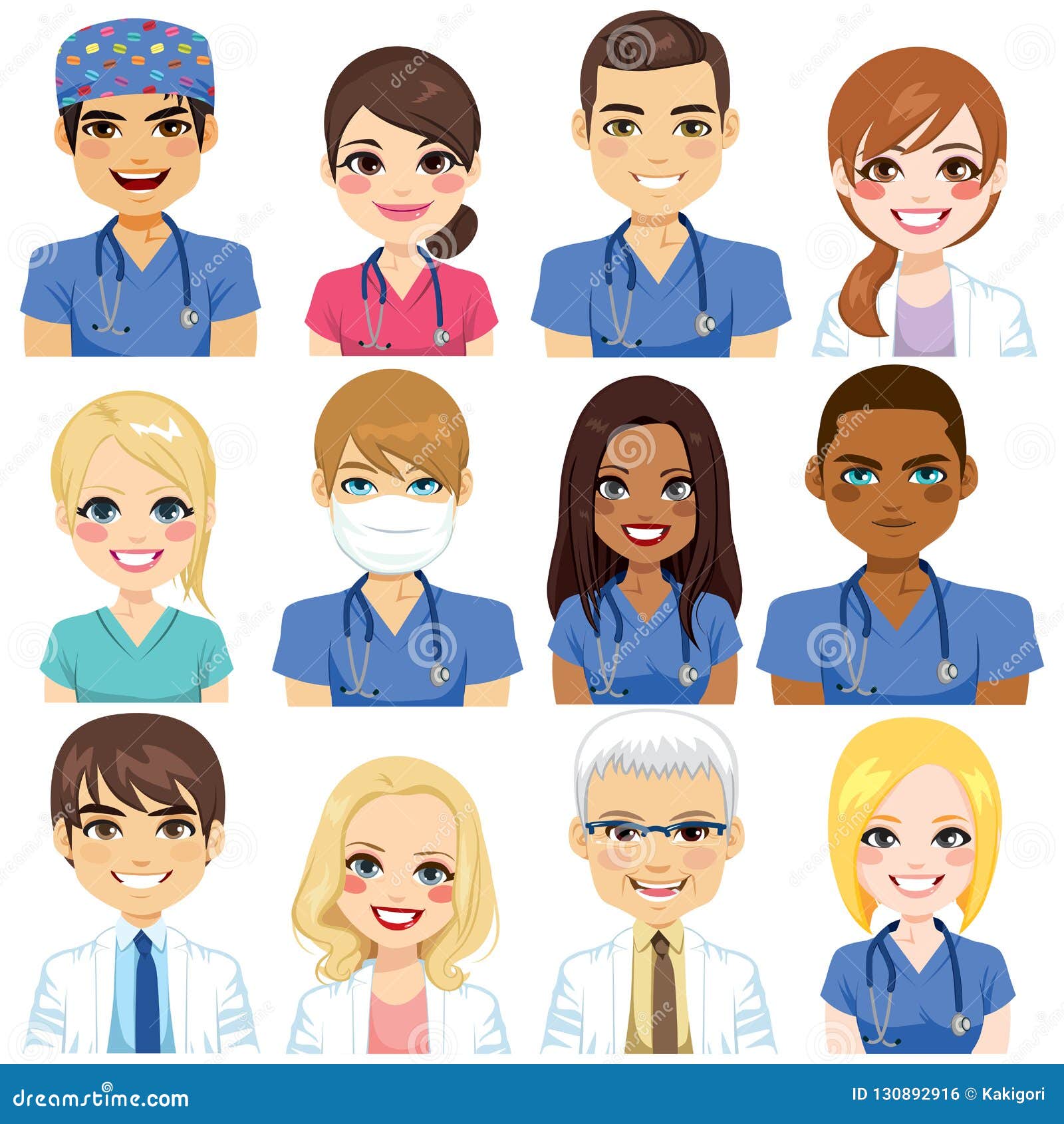 Hospital Team Avatar stock vector. Illustration of practitioner - 130892916