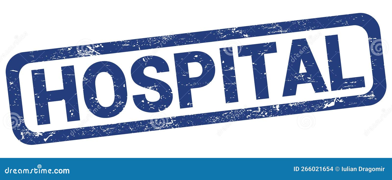 HOSPITAL Text Written on Blue Rectangle Stamp Stock Illustration ...