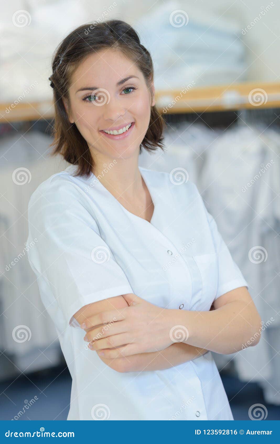 Hospital Uniform Cleaning Staff Stock Photo - Image of professional ...