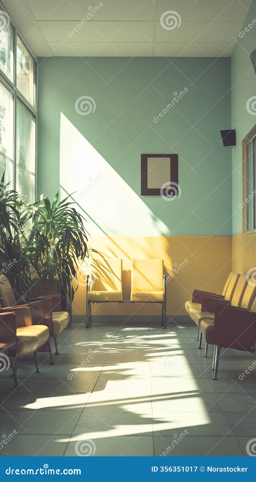A Hospital Waiting Area with Calming Decor Stock Image - Image of ...