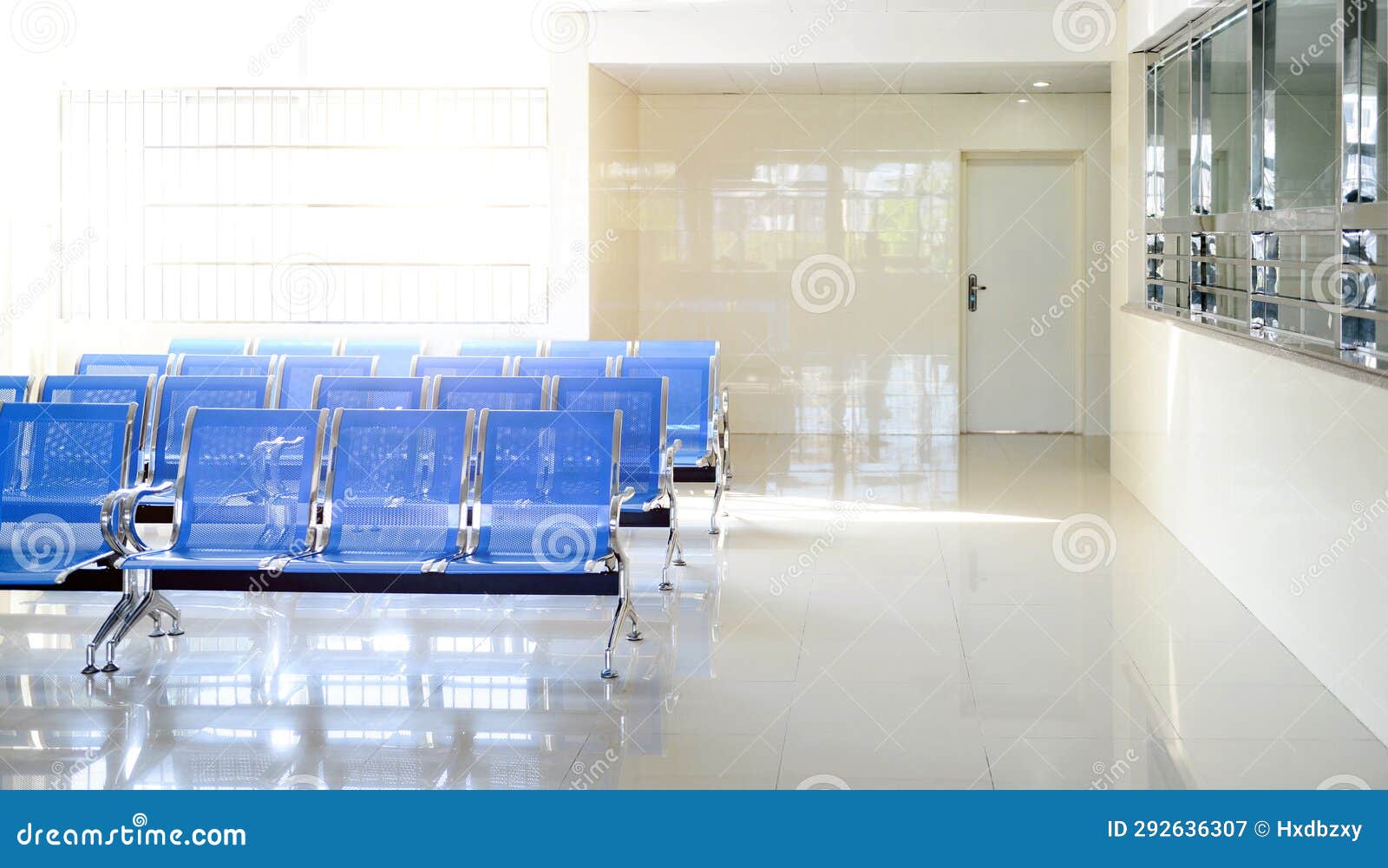 Hospital Waiting Room with Low of Chairs Stock Image - Image of health ...