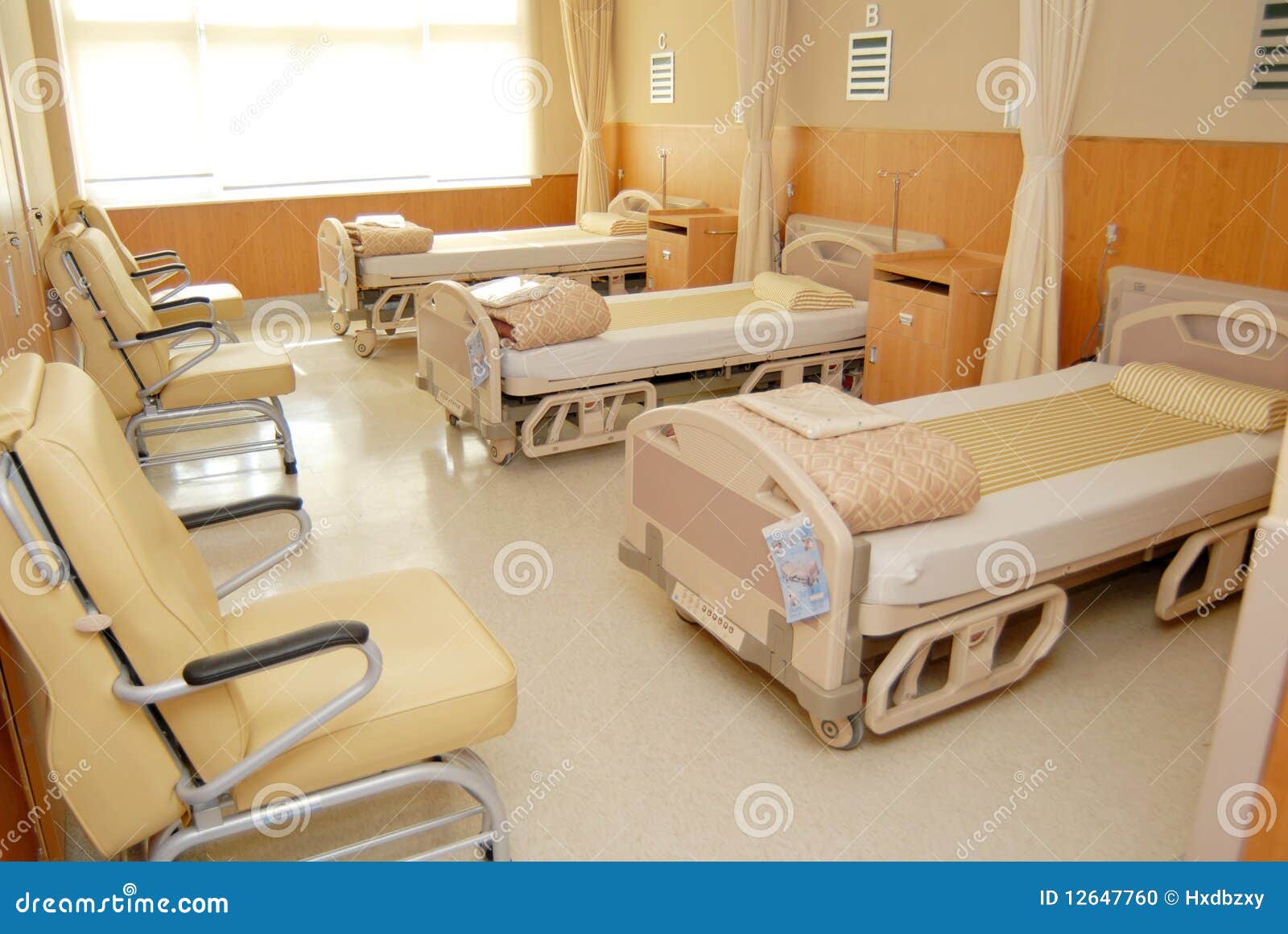 Hospital ward stock photo. Image of clinic, curtains - 12647760