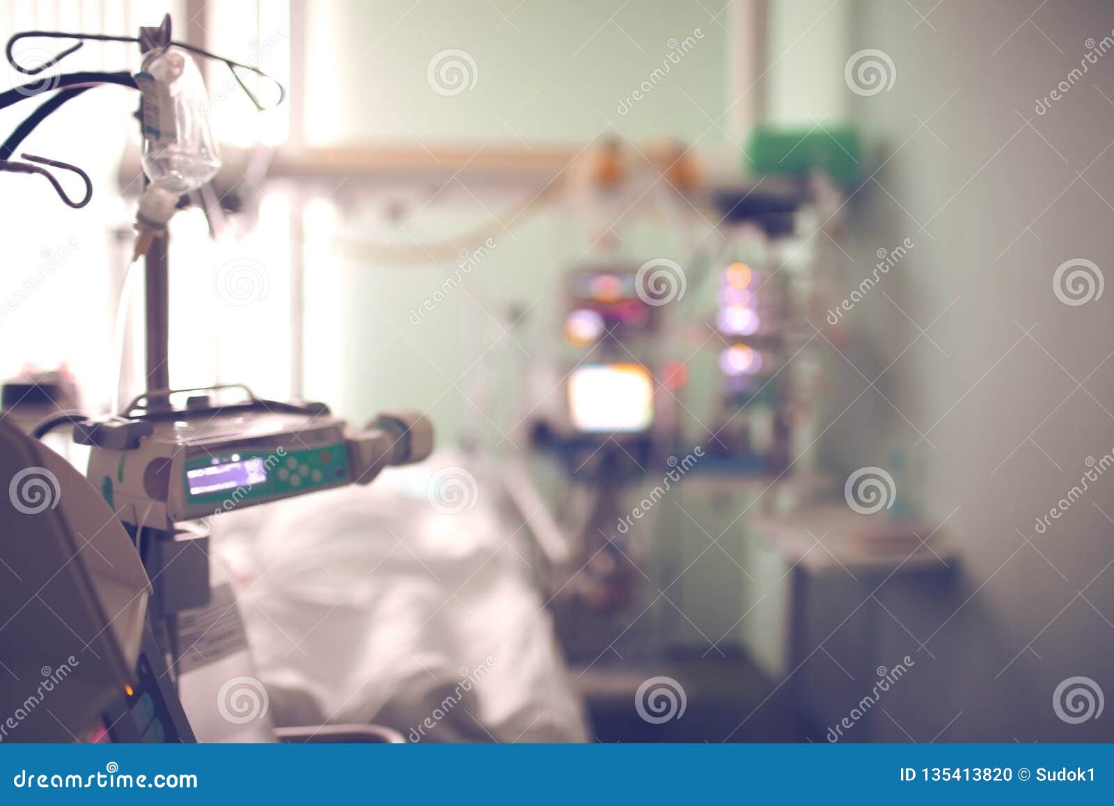 Hospital Ward with Equipment Blurred Background Stock Photo - Image of ...