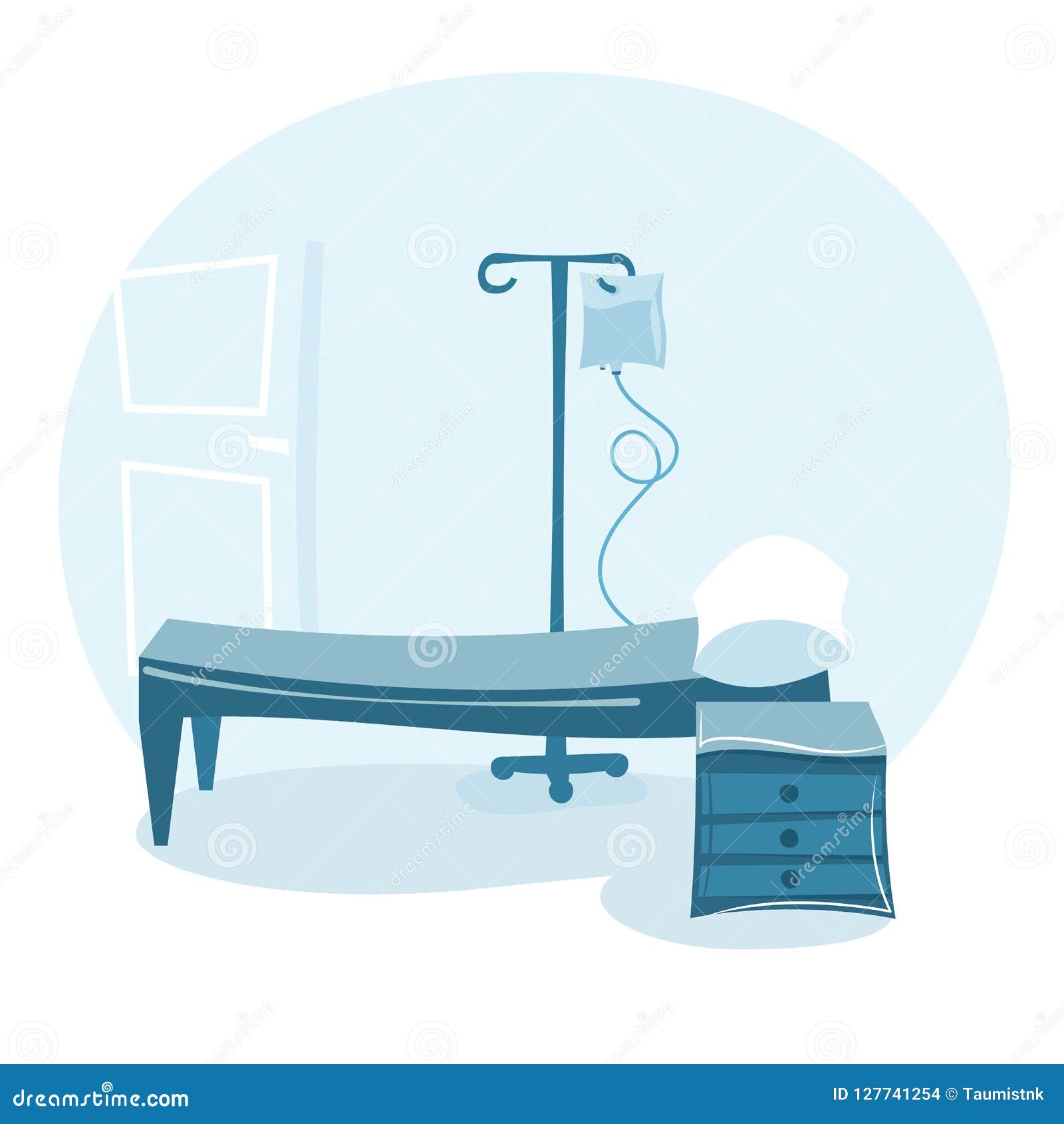 Hospital ward. stock vector. Illustration of locker - 127741254