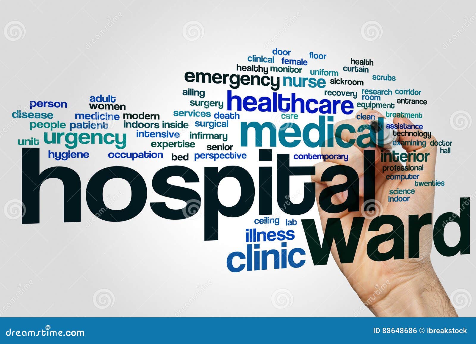 Hospital ward word cloud stock illustration. Illustration of recovery ...