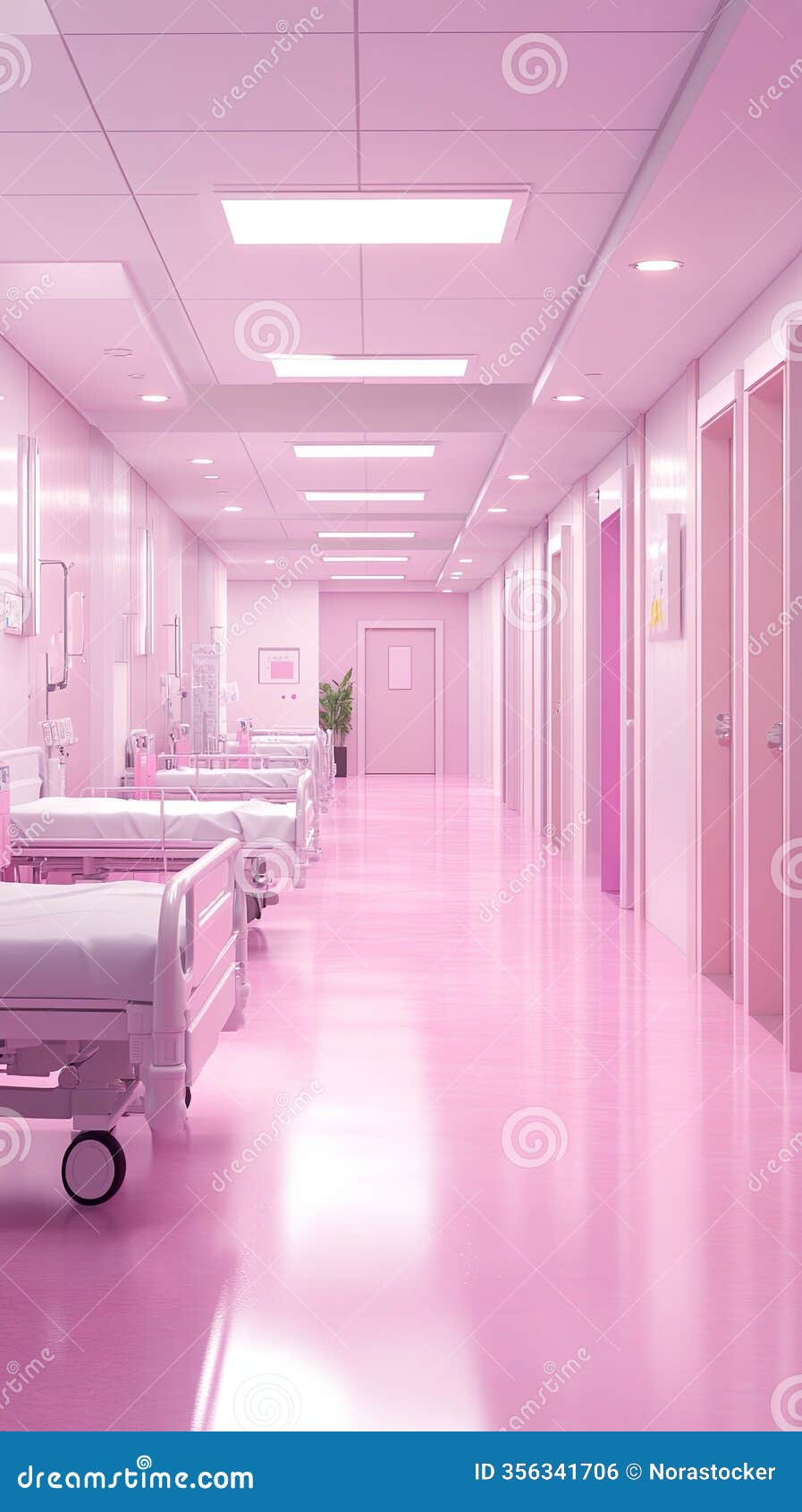 A Hospital Wing with Private Rooms Stock Photo - Image of office ...