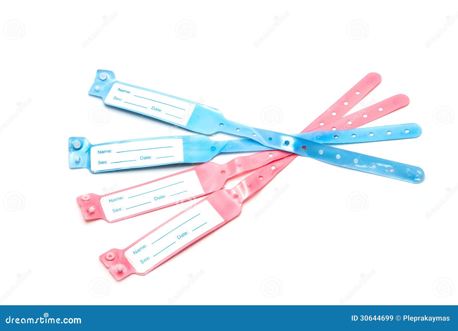 Hospital Wrist Tag on White Stock Image - Image of identification ...