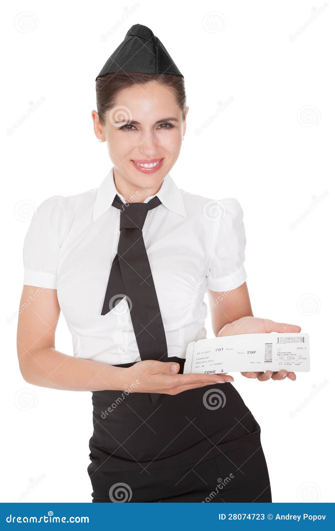 Hospitality Hostess Presenting a Voucher Stock Image - Image of helpful ...