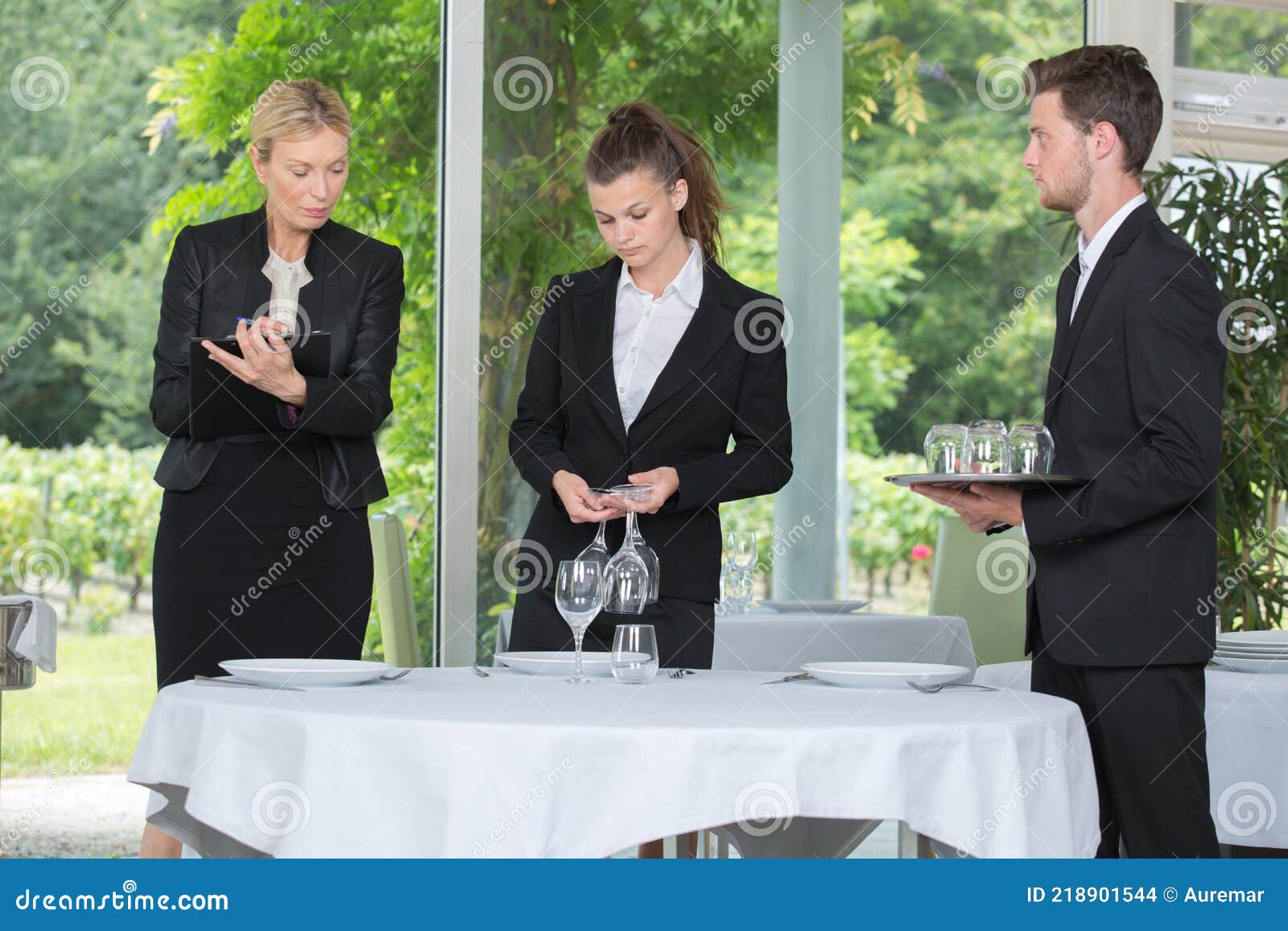 Hospitality Workers Restaurant Stock Photo - Image of study, group ...