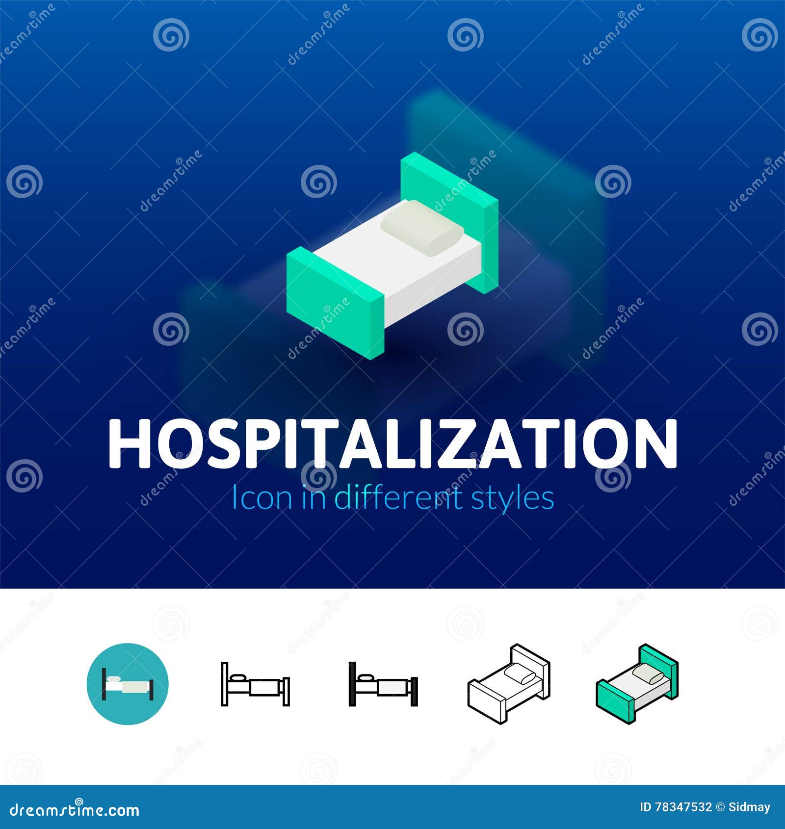 Hospitalization Icon in Different Style Stock Vector - Illustration of ...