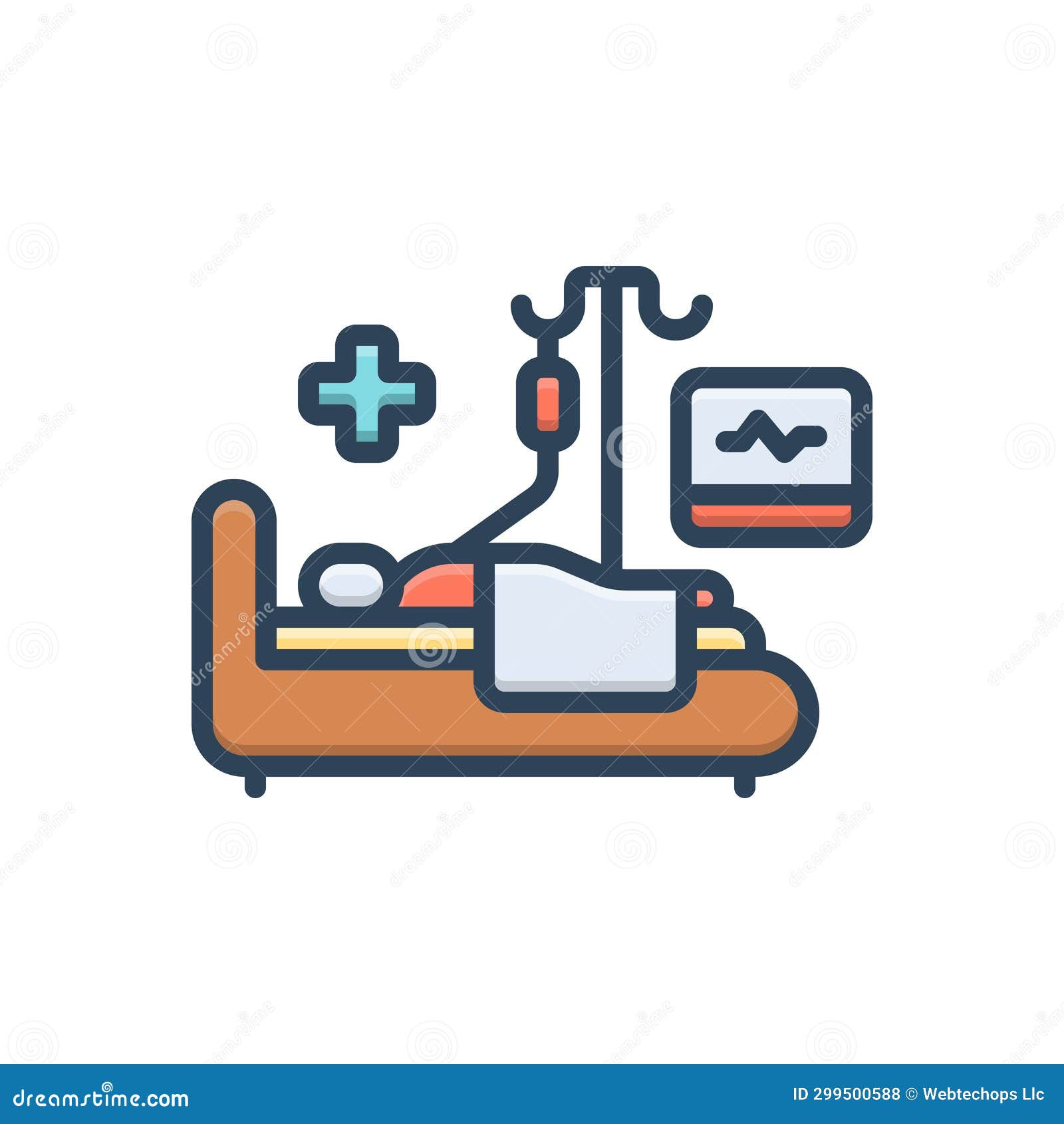 Patient In Intensive Care With A Ventilator Cartoon Vector ...