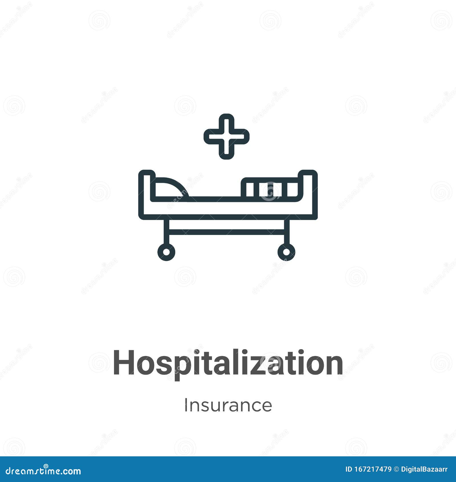 Hospitalization Outline Vector Icon. Thin Line Black Hospitalization ...