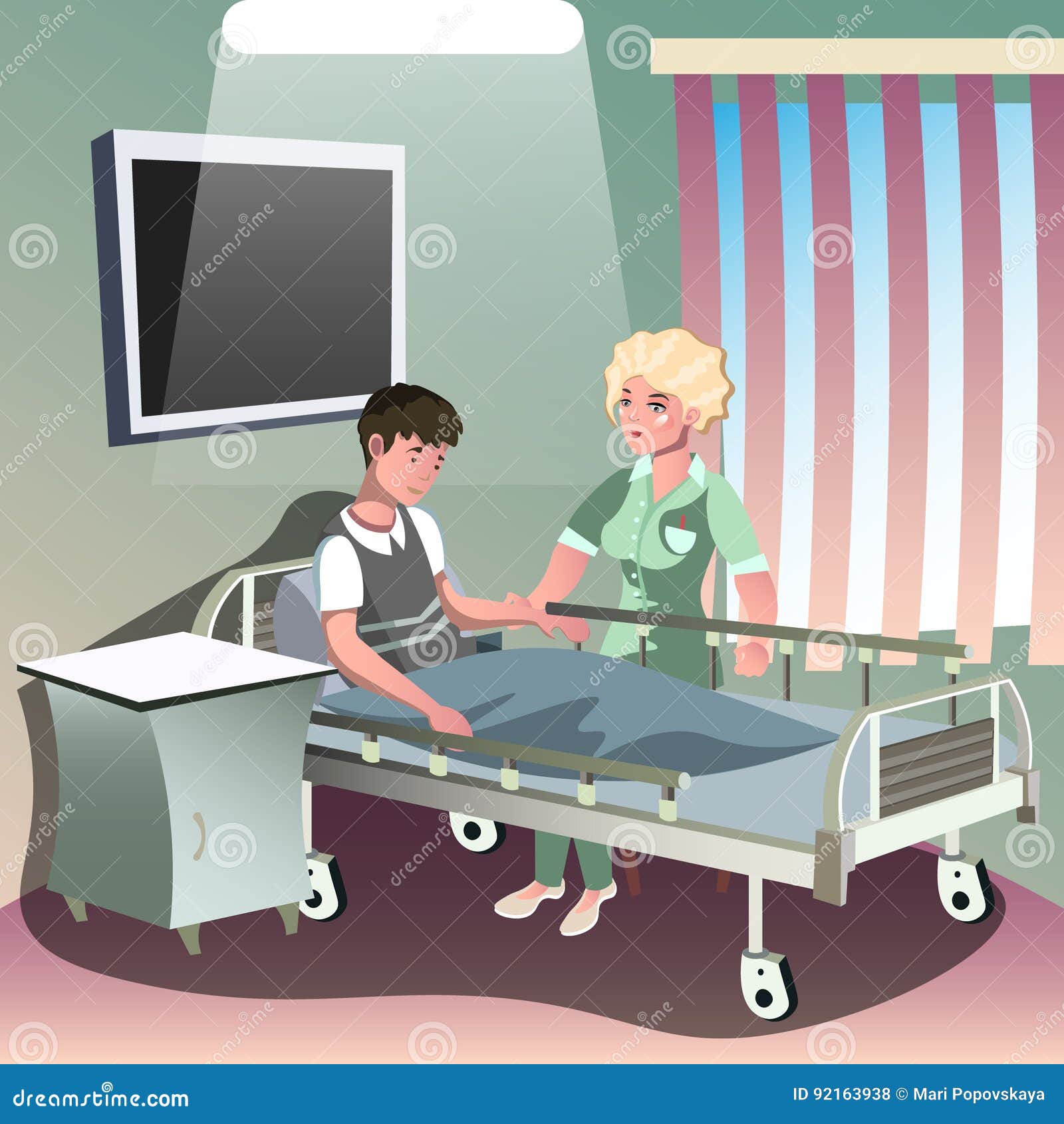 Hospitalization of the Patient. Stock Vector - Illustration of monitor ...