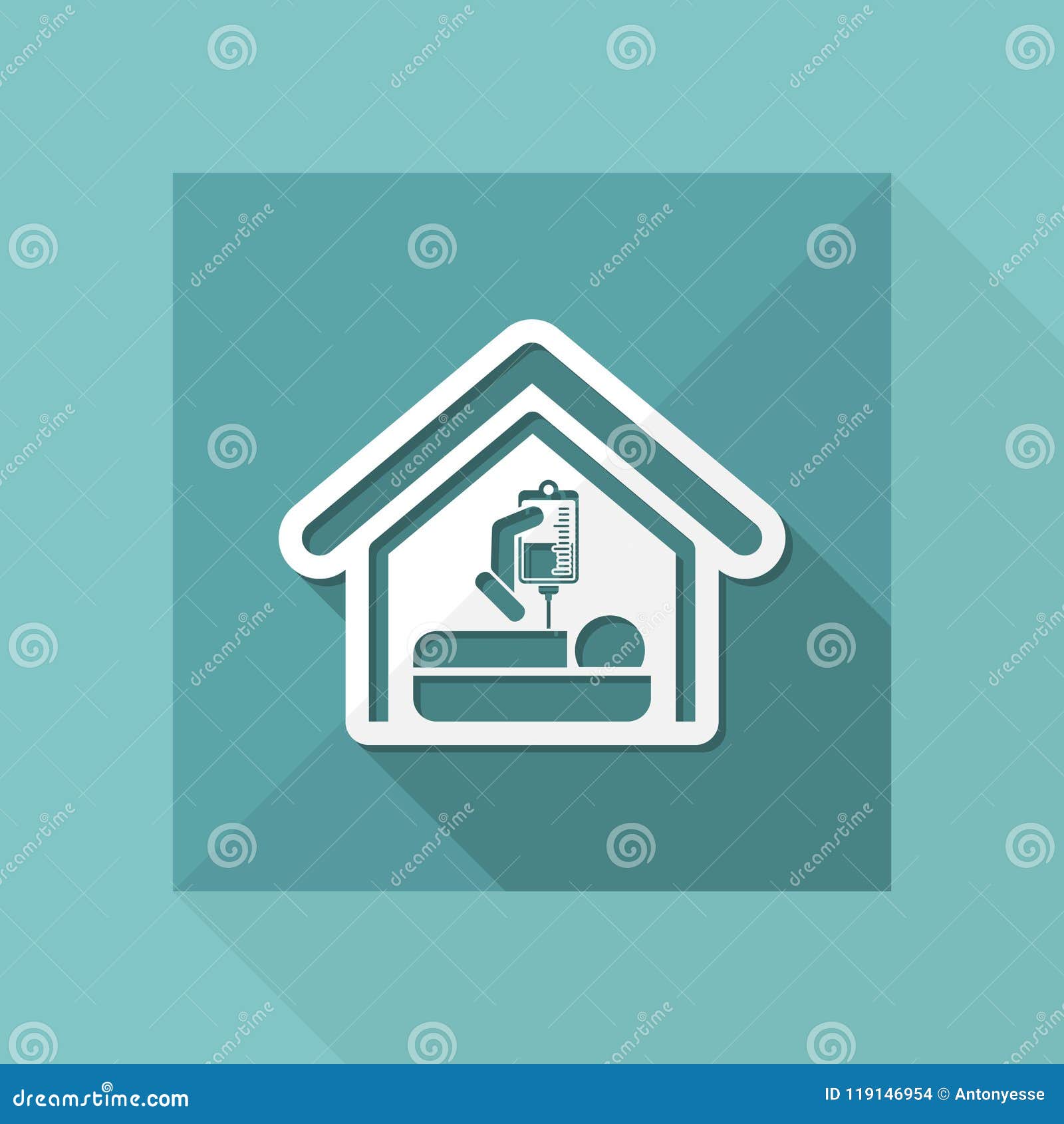 Hospitalized icon stock vector. Illustration of concept - 119146954
