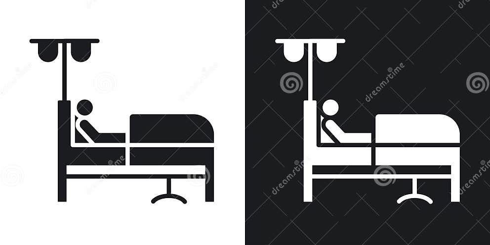 Hospitalized Thin Line Vector Icon Set Stock Vector - Illustration of ...