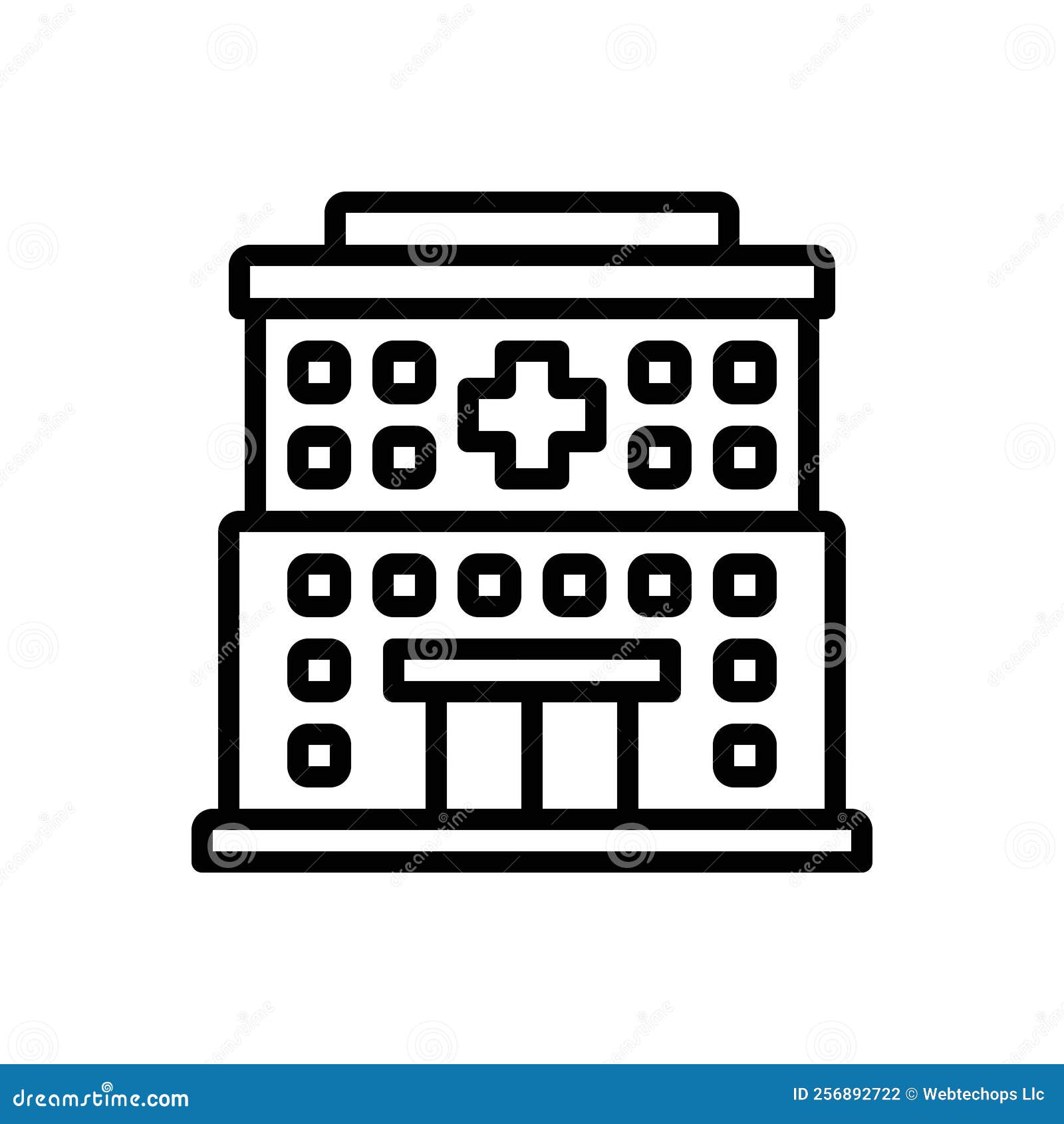 Black Line Icon for Hospitals, Asylum and Clinic Stock Vector ...