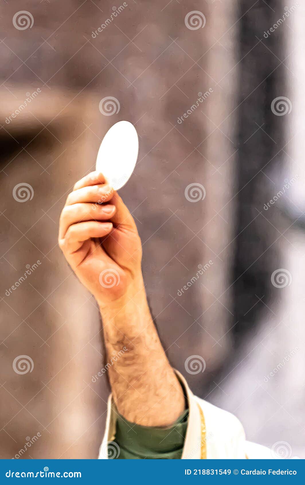 Host during the Eucharistic Rite of the Holy Mass Stock Image - Image ...