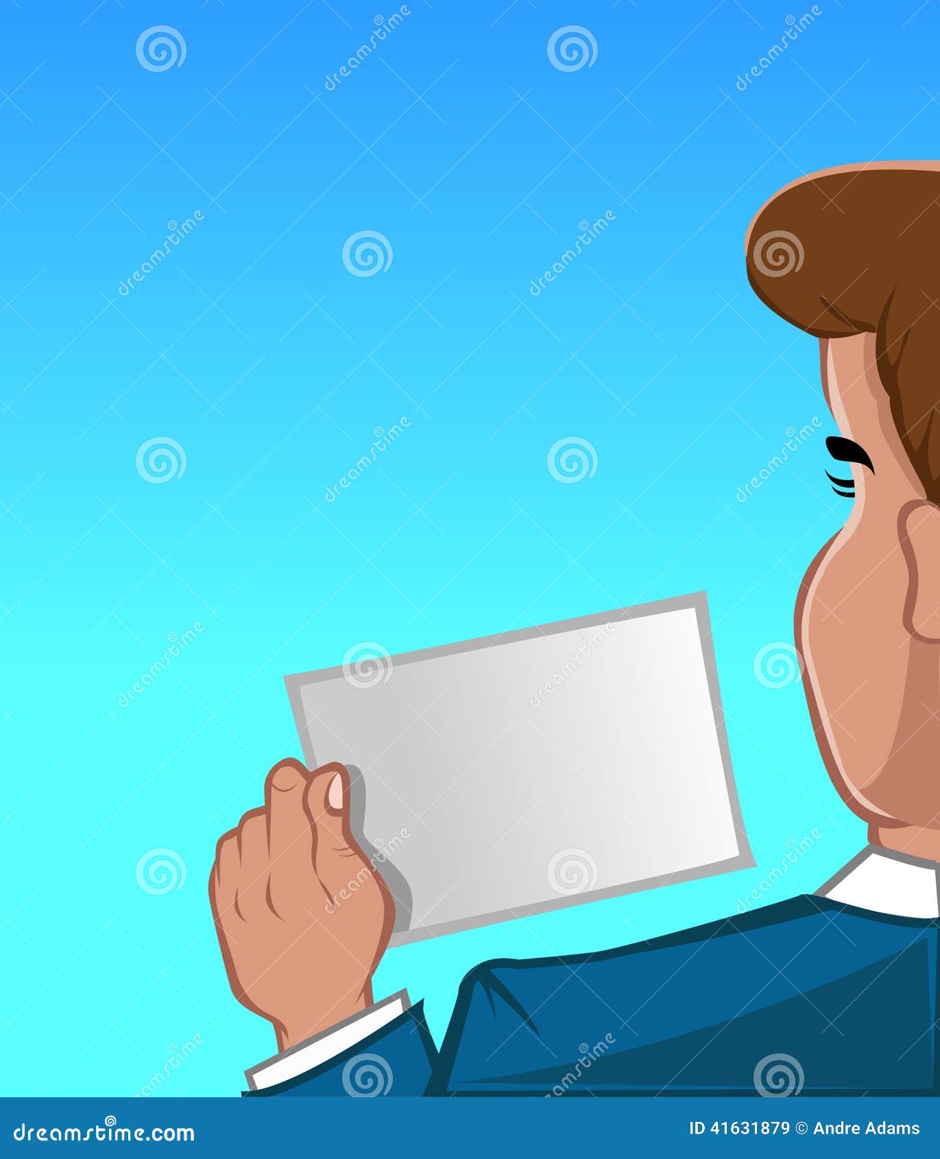 Host holding a cue card stock illustration. Illustration of suit - 41631879