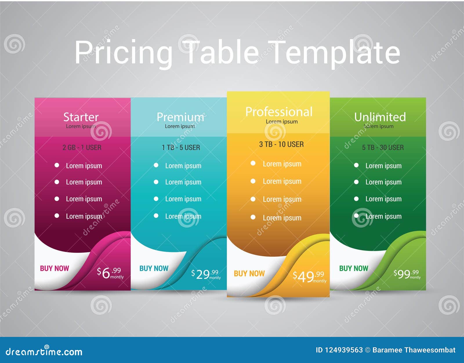 Host Pricing for Plan Website Banner.Vector Illustration Stock Vector ...