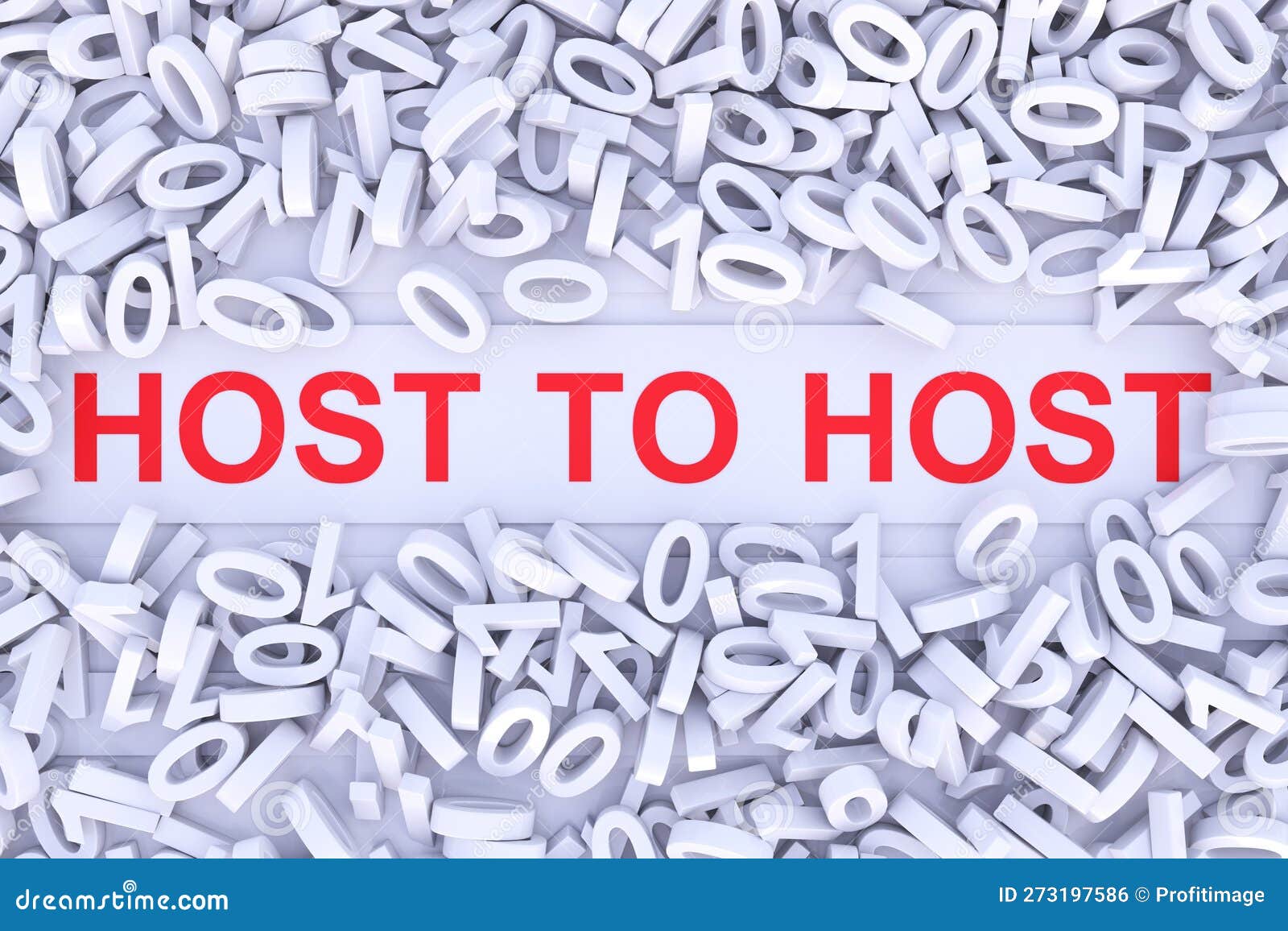 HOST TO HOST Concept Scattered Binary Code 3D Stock Illustration - Illustration of computer ...
