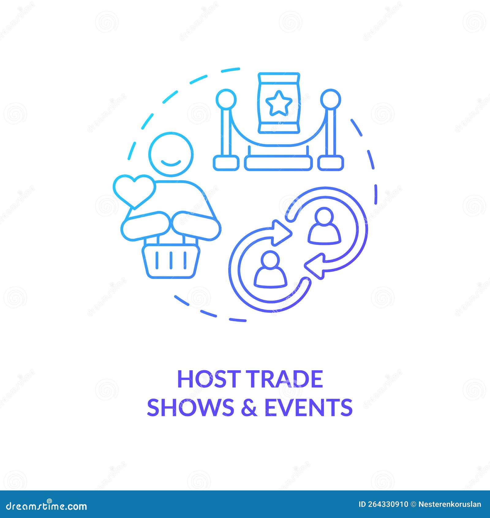 Host Trade Shows and Events Blue Gradient Concept Icon Stock Vector ...