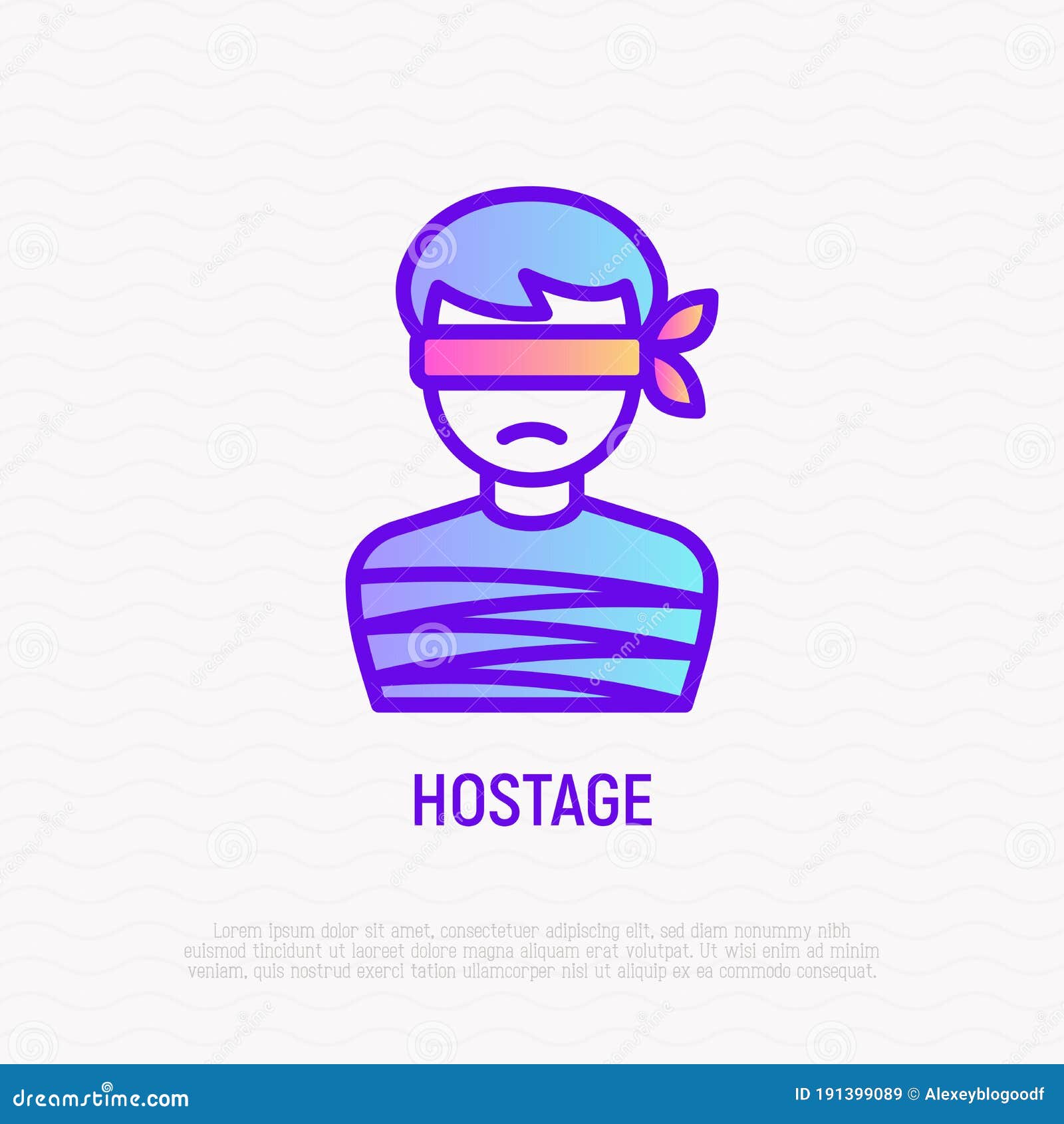 Hostage Thin Line Icon: Tied Human. Modern Vector Illustration of ...
