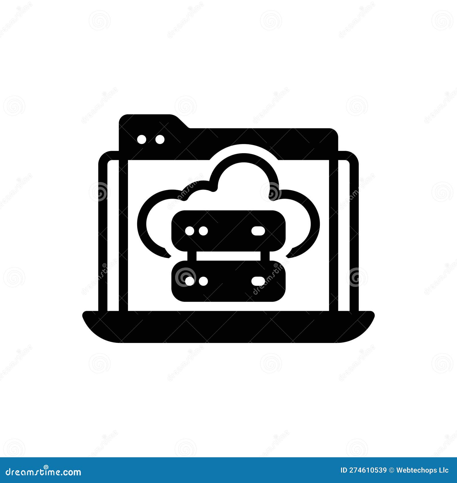 Black Solid Icon for Hosted, Cloud and Connecting Stock Vector ...
