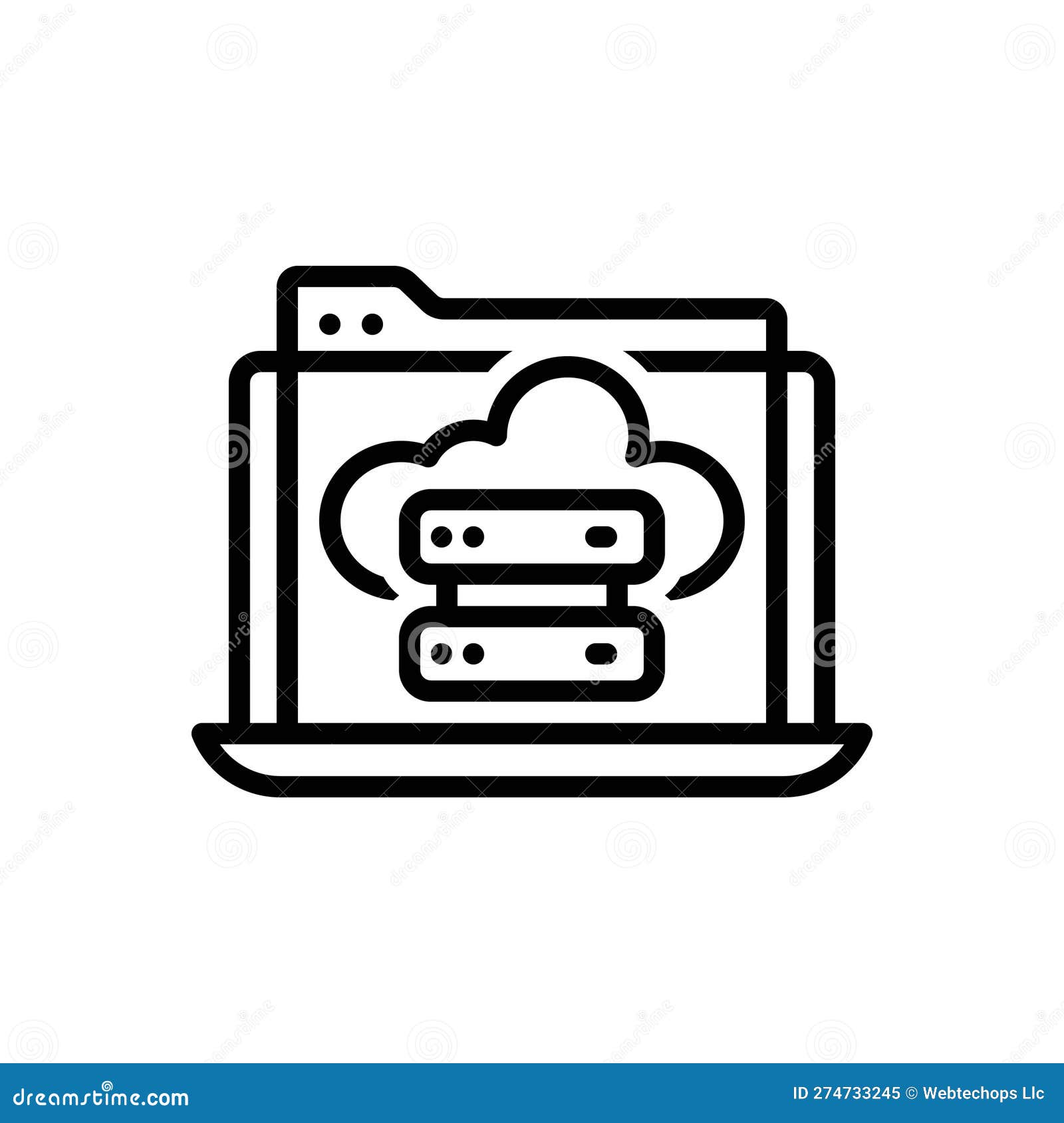 Black Line Icon for Hosted, Cloud and Networking Stock Vector ...