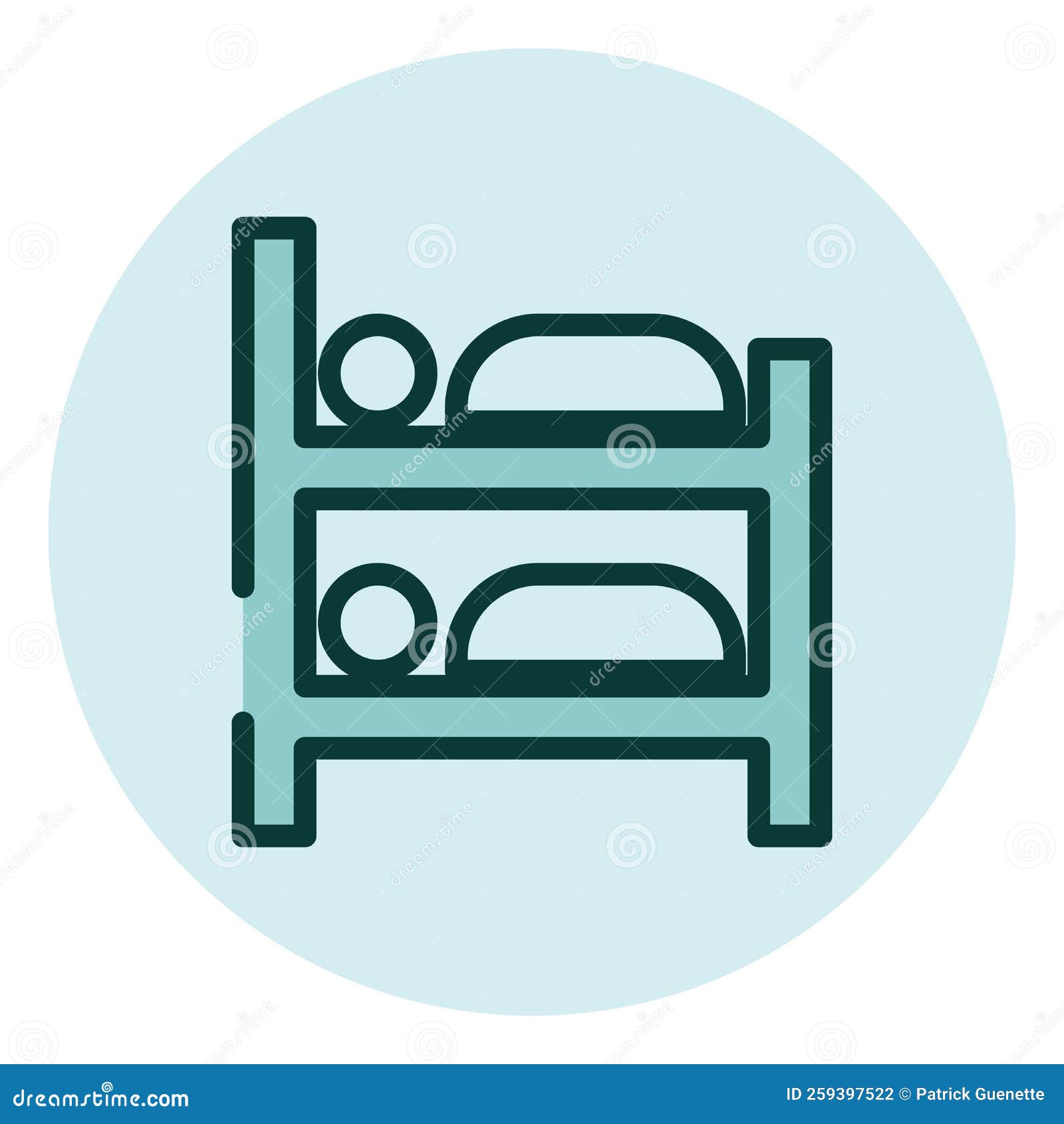 Hostel beds, icon stock vector. Illustration of sleep - 259397522