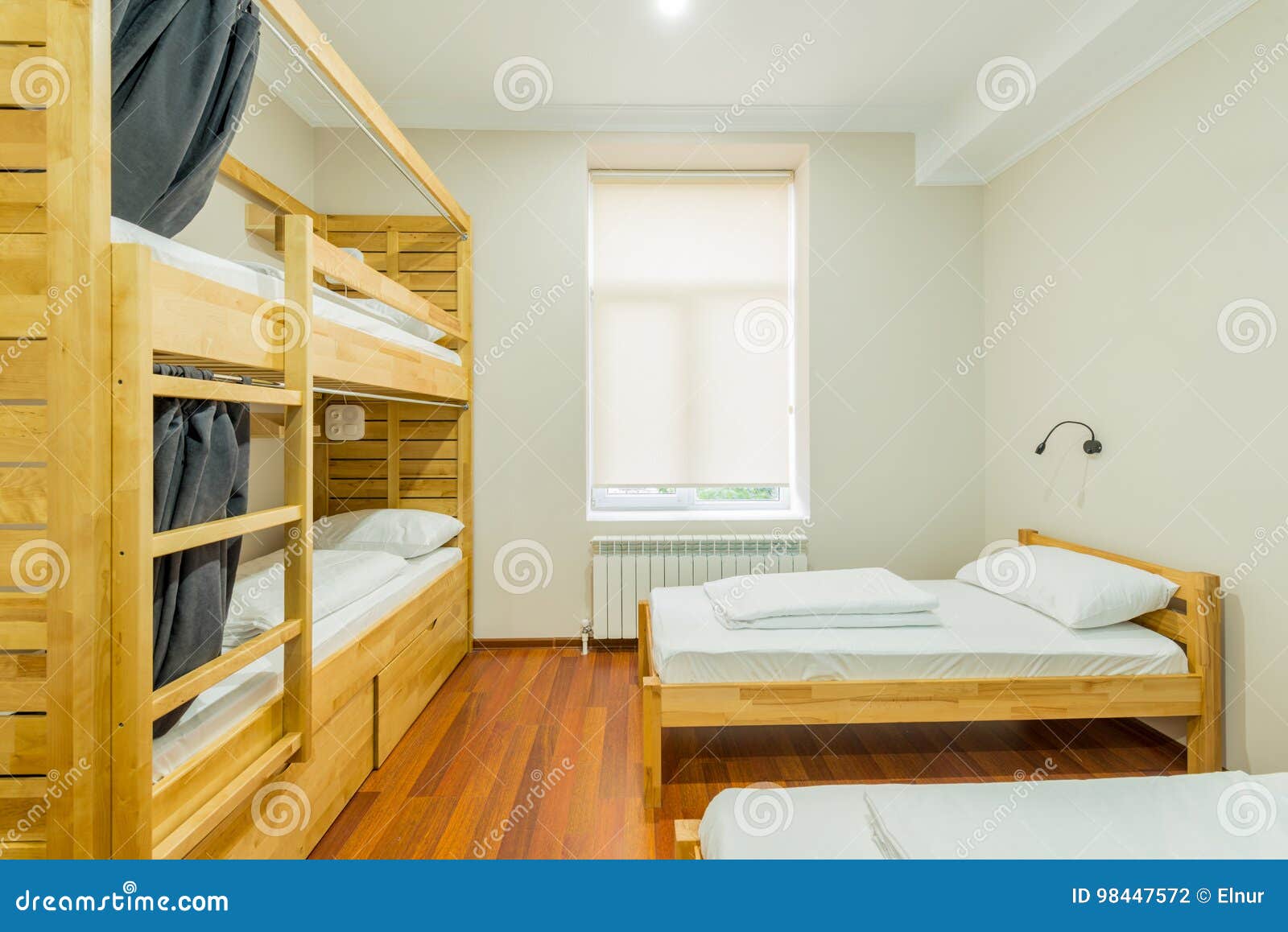 The Hostel Dormitory Beds Arranged in Room Stock Photo - Image of ...