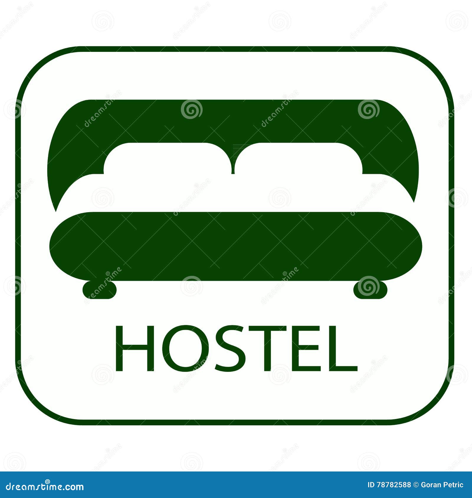 Hostel Icon and Vector.Rooms in Hostel. Stock Illustration ...