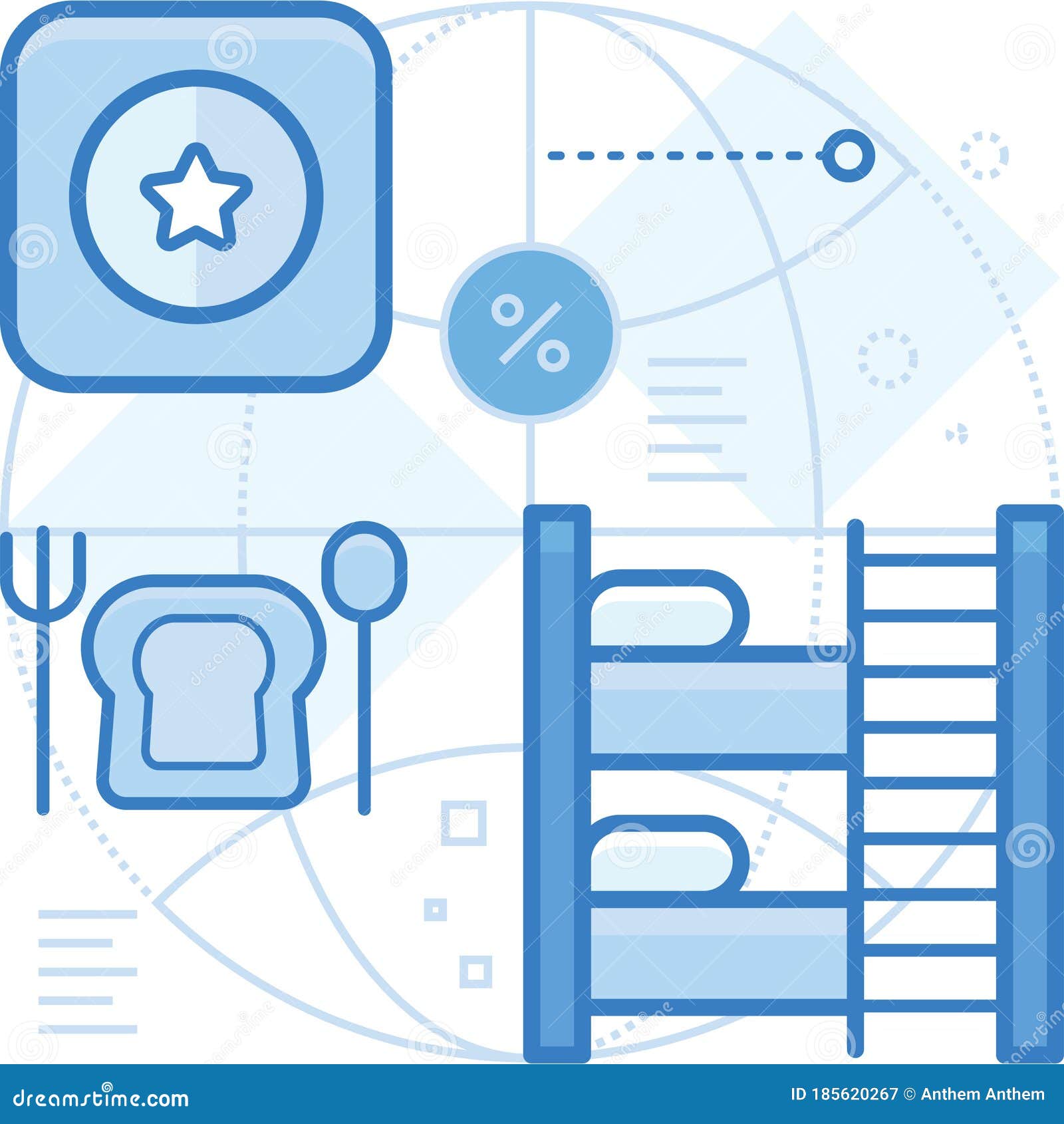 Hostel Illustration. Editable Stroke. Vector Illustration. Eps10 Stock ...