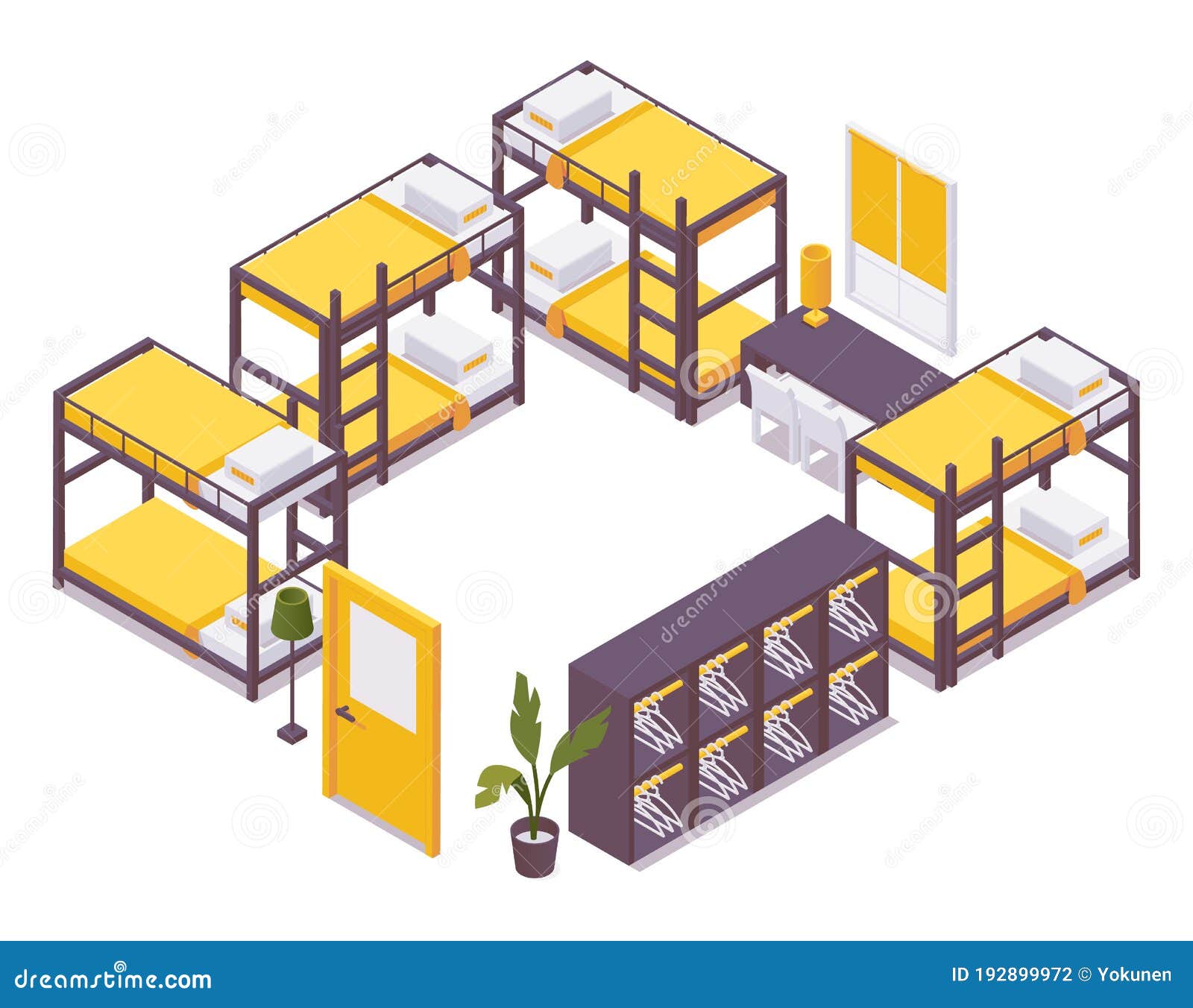 Isometric 3d Lockers For Hostel, Dorm, School Or University In Various ...