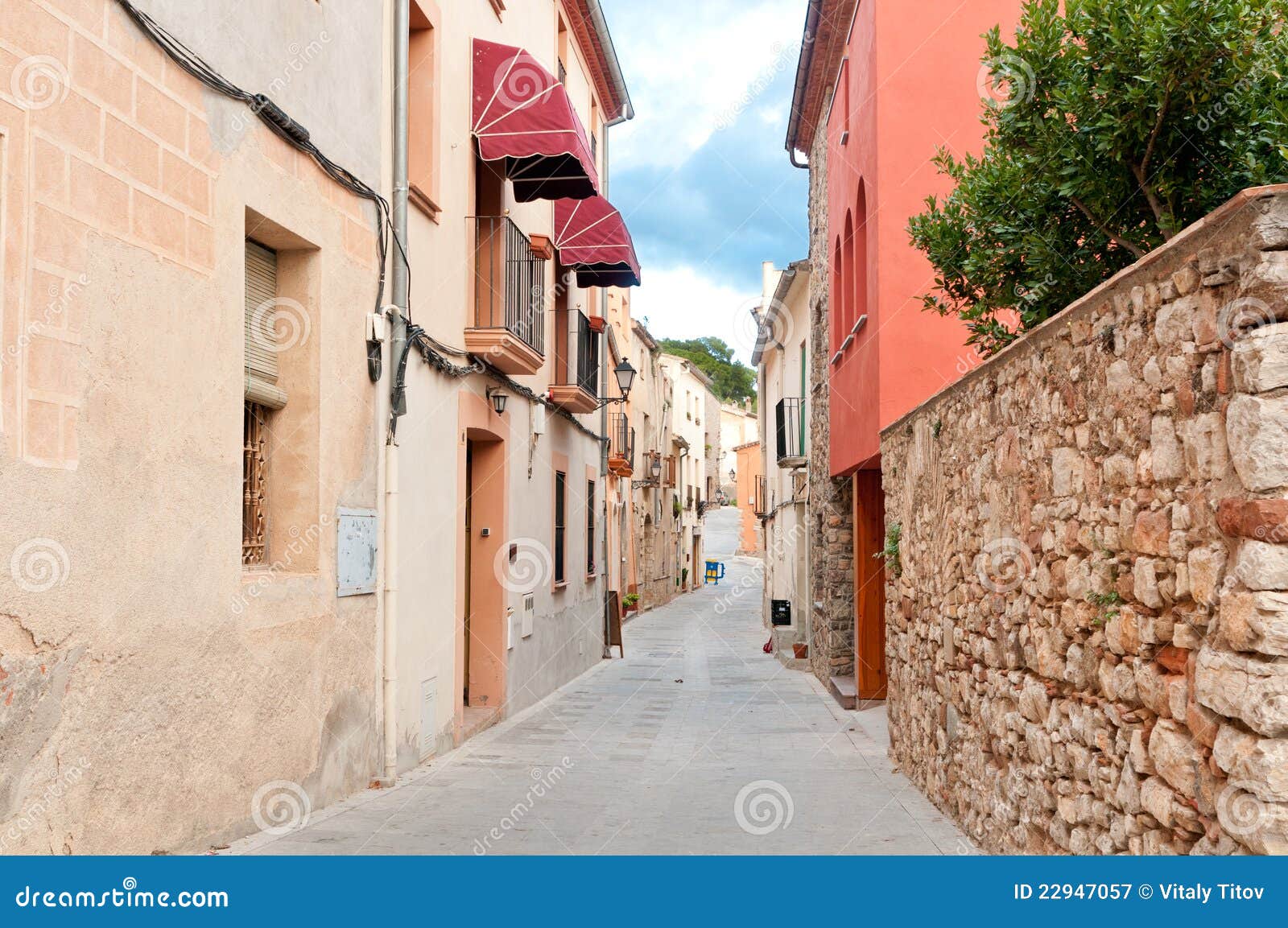 Hostel on a Medieval Street, Spain Stock Image - Image of facade ...