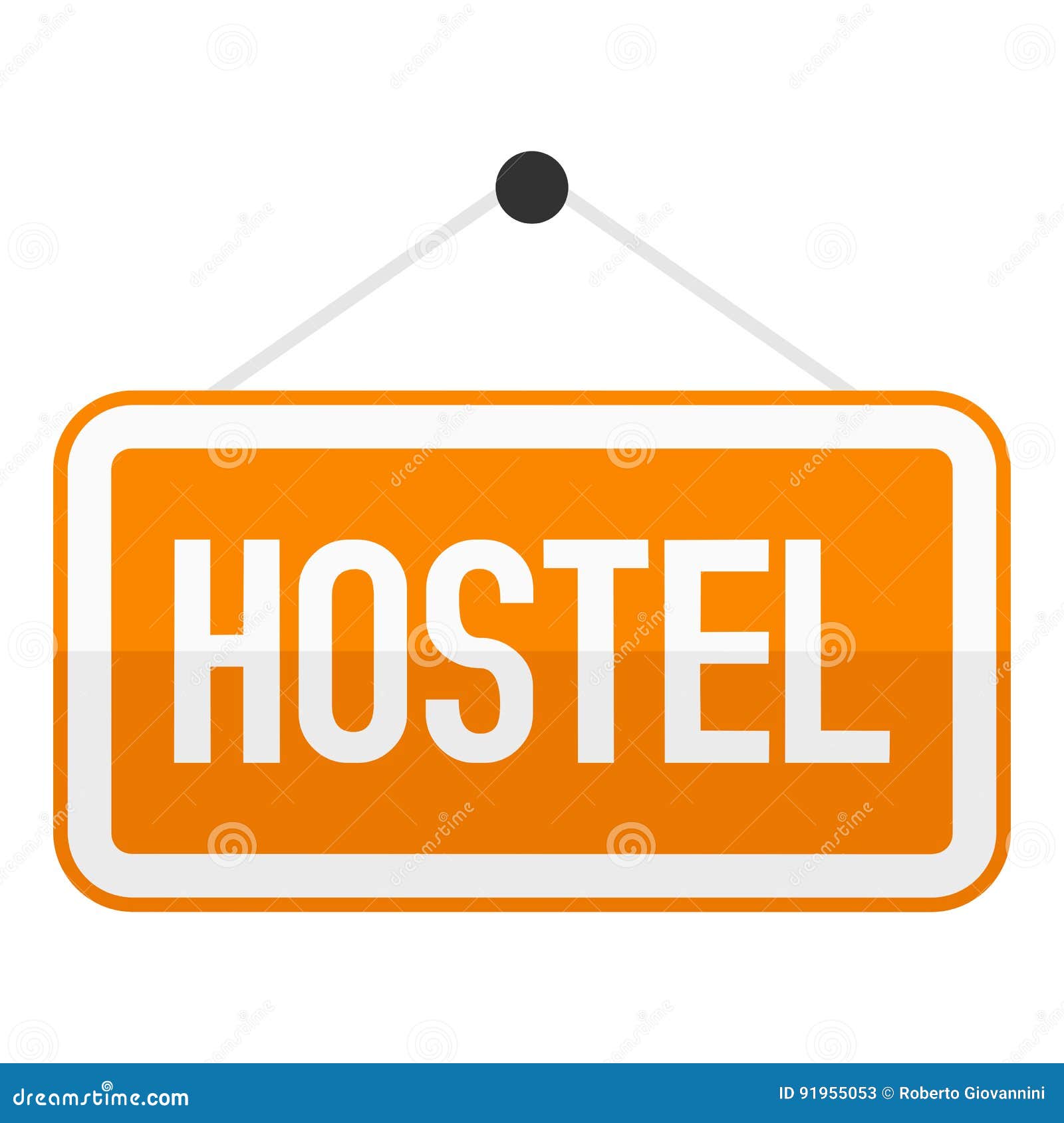 Hostel Sign Flat Icon Isolated on White Stock Vector - Illustration of ...